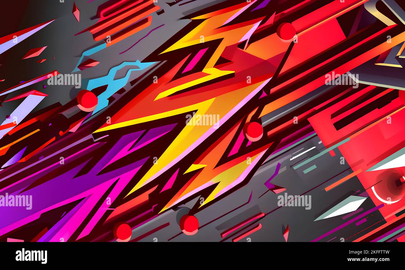 Modern Abstract Cartoon Comic Geometric Graffiti Street Art Background ...