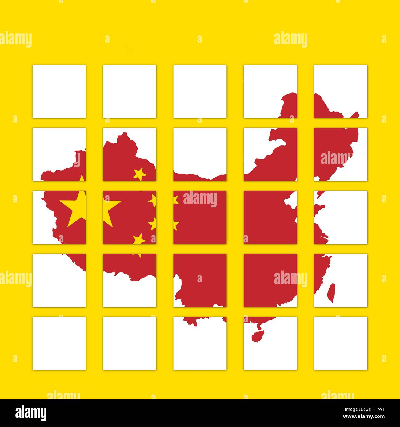 Banner with Flag Map of China Stock Photo - Alamy