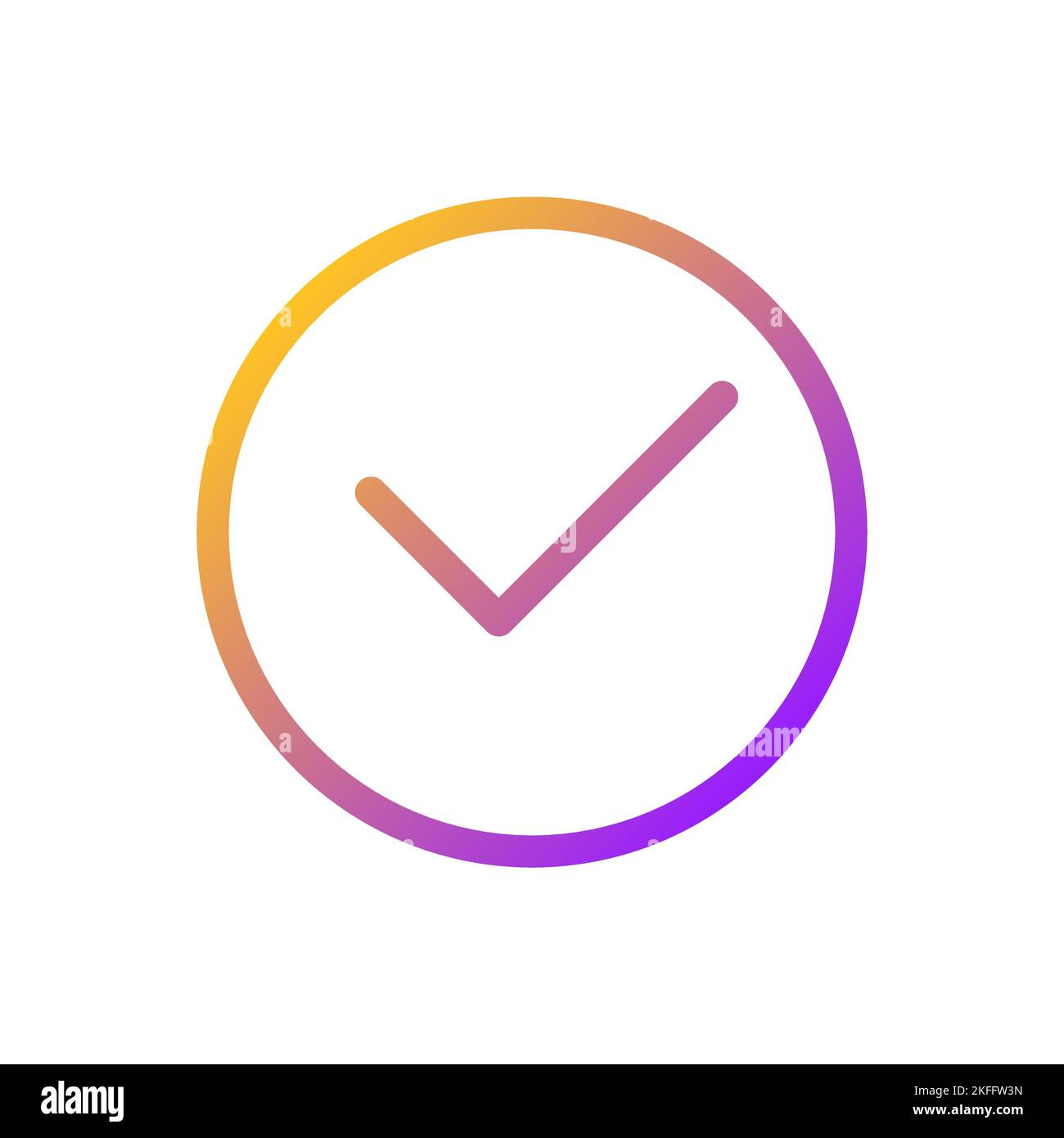 Tick in circle pixel perfect gradient linear ui icon Stock Vector Image & Art - Alamy