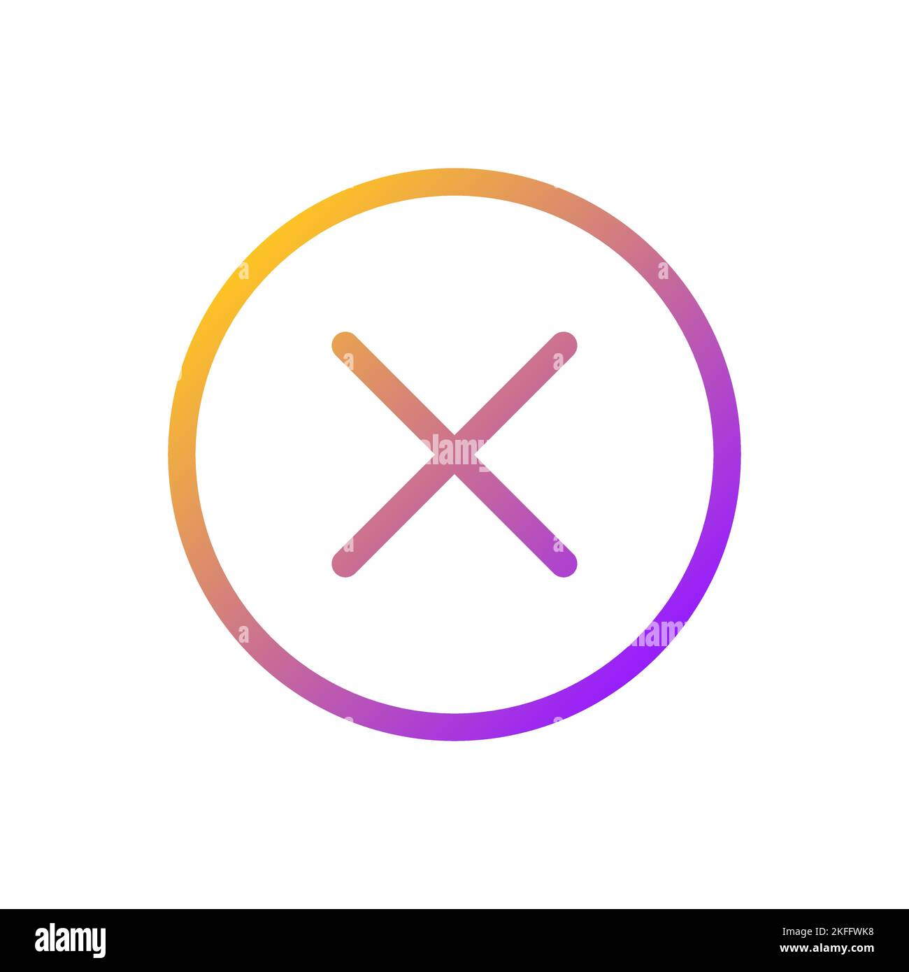Cross in circle pixel perfect gradient linear ui icon Stock Vector Image & Art - Alamy