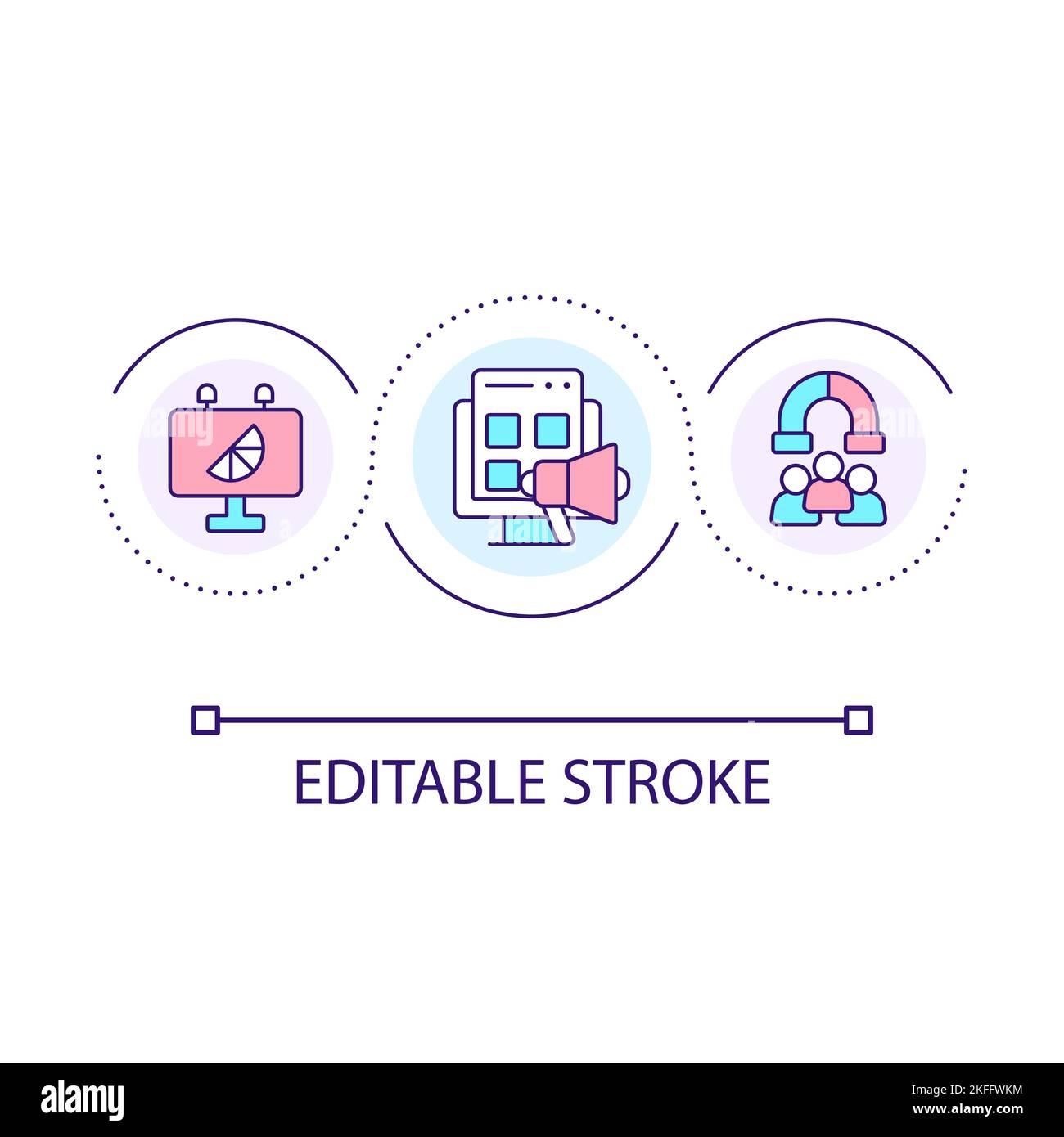 Multi channel advertising campaigns loop concept icon Stock Vector ...