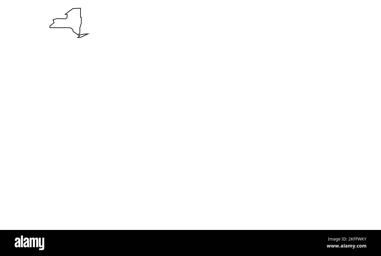 New York state of United States of America, USA. Simplified thick black ...