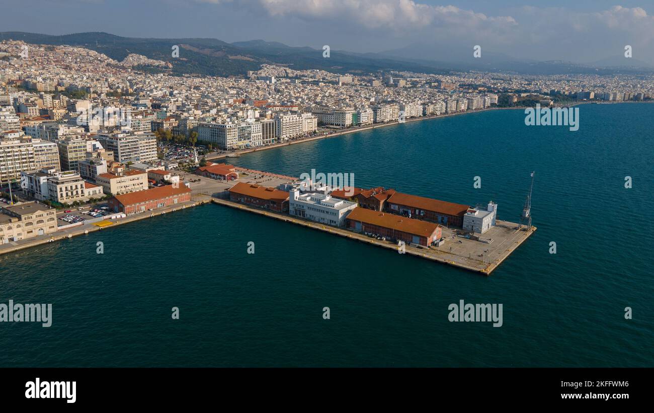 View of Thessaloniki's commercial harbour Stock Photo - Alamy