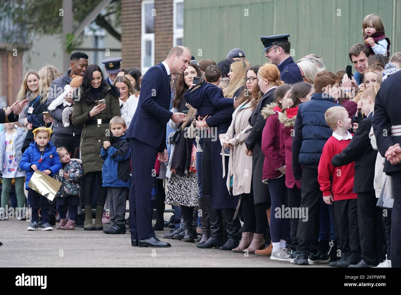 The Prince of Wales meeting family members of RAF personnel during a ...