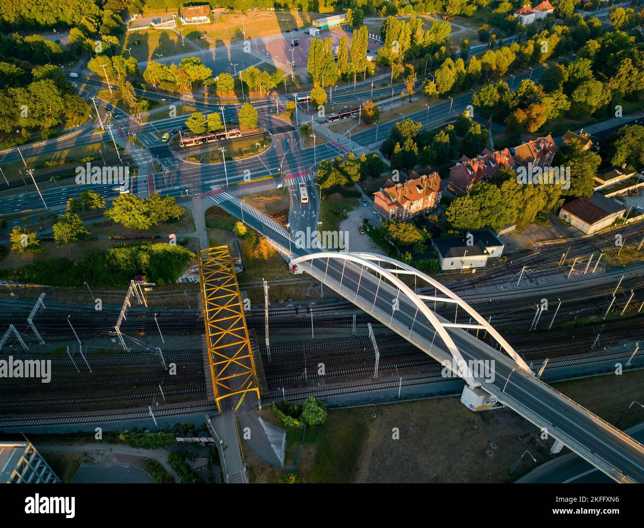 An Aerial view of Trein Brug bridge Utrecht, Netherlands Stock Photo ...