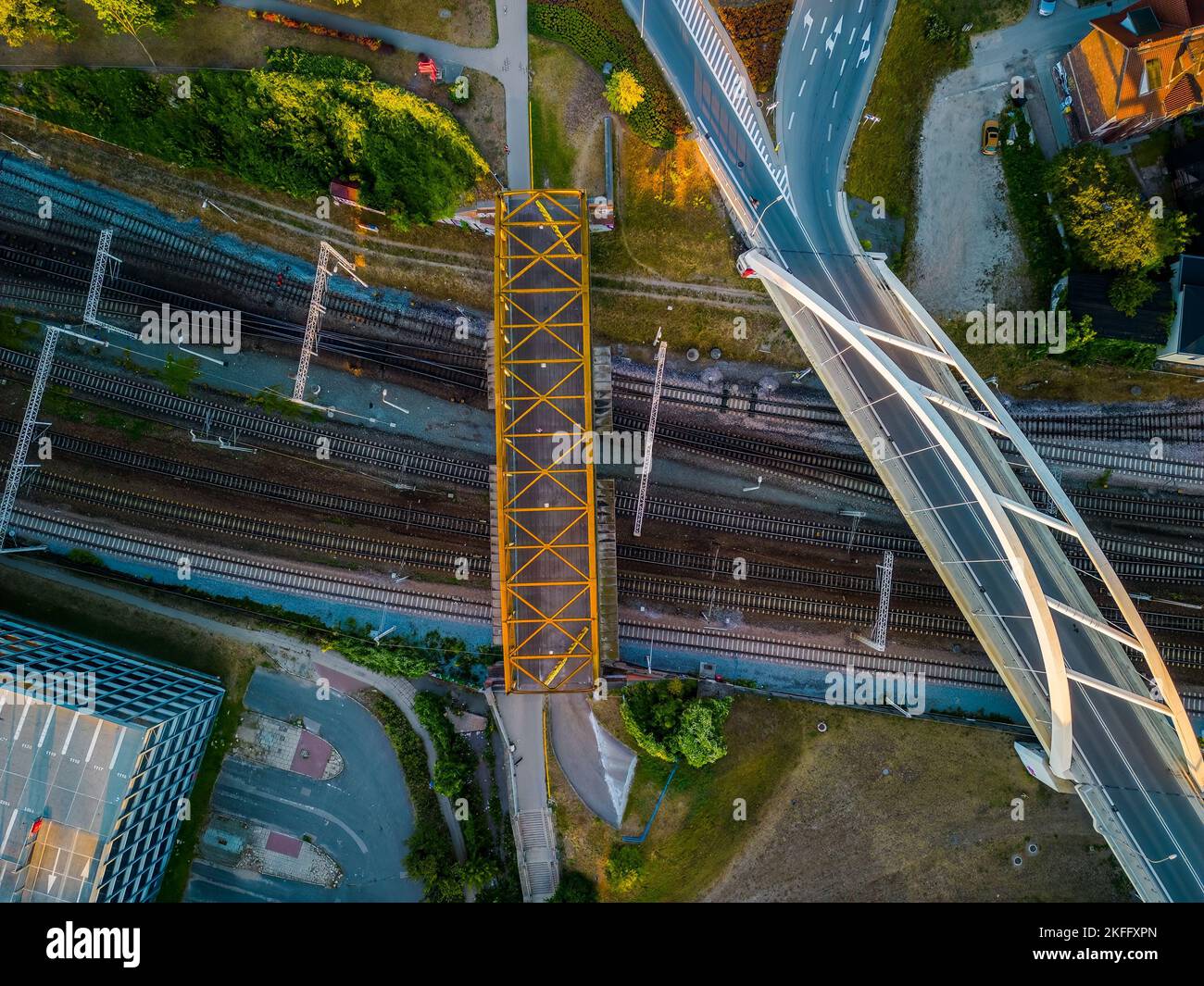 An aerial view of Trein Brug bridge Utrecht, Netherlands Stock Photo ...