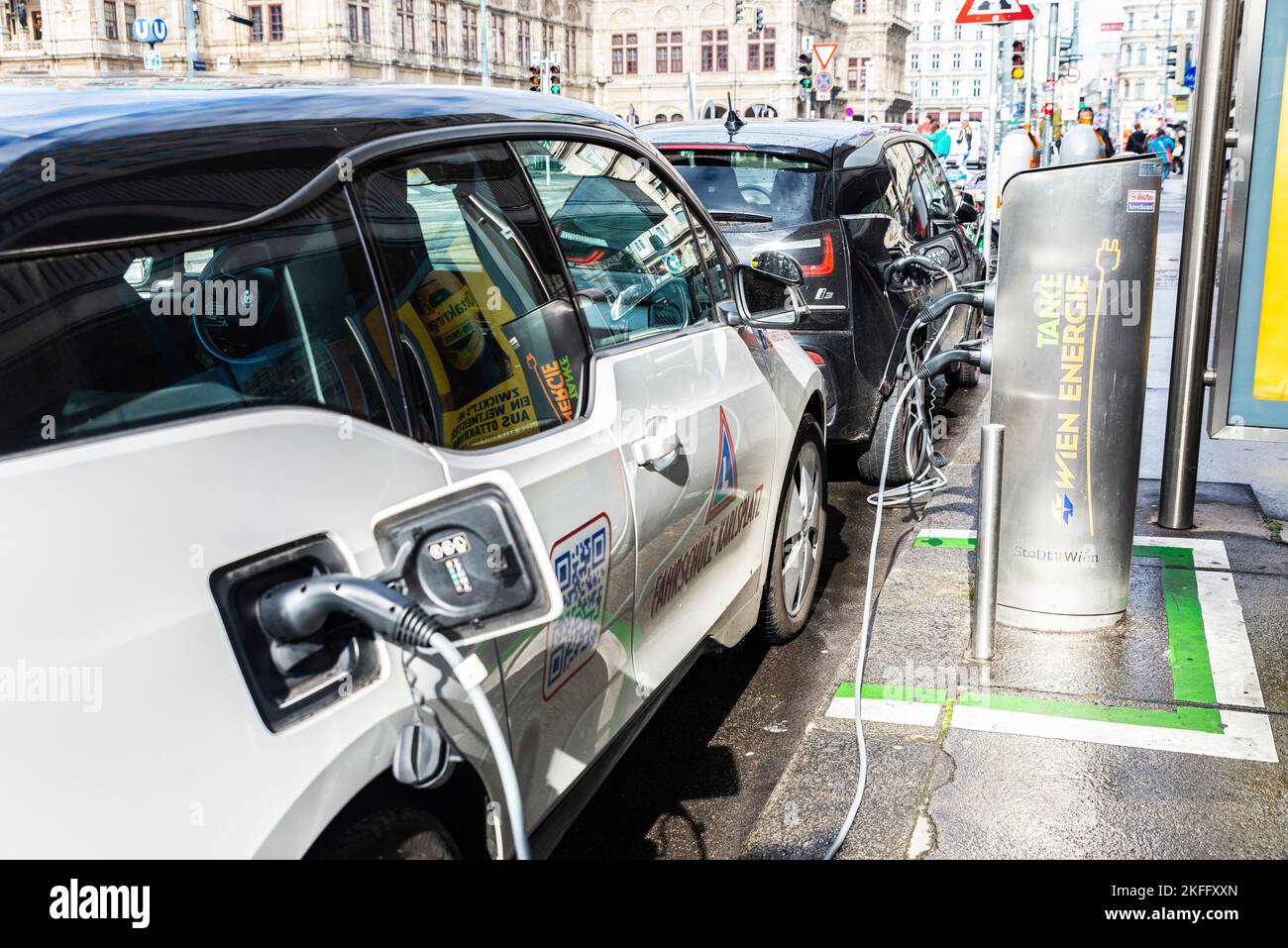 Vienna, Austria - October 14, 2022: Electric cars, models BMW i3 ...