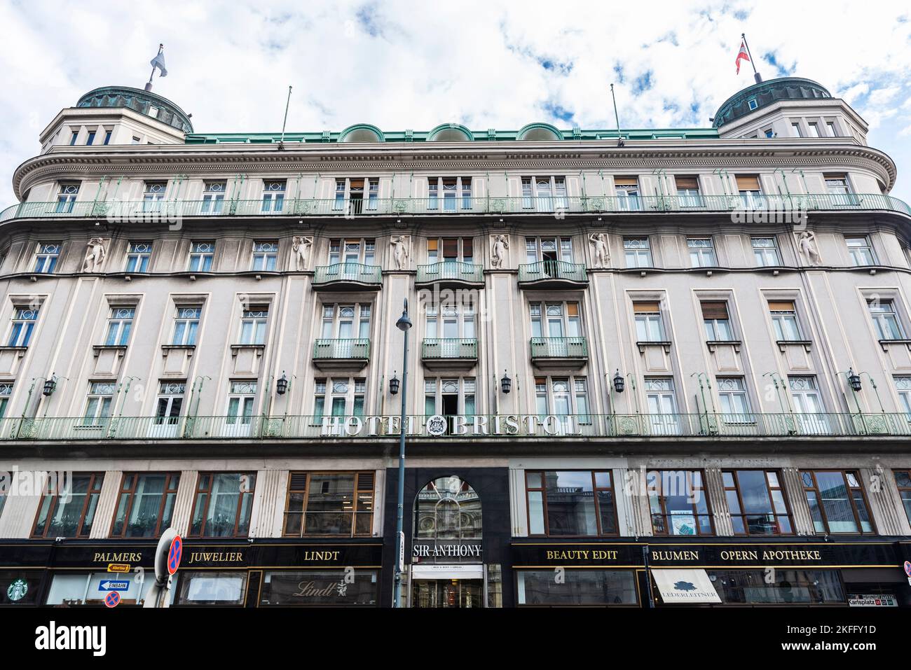 Vienna, Austria - October 14, 2022: Facade of the Bristol Hotel, a ...
