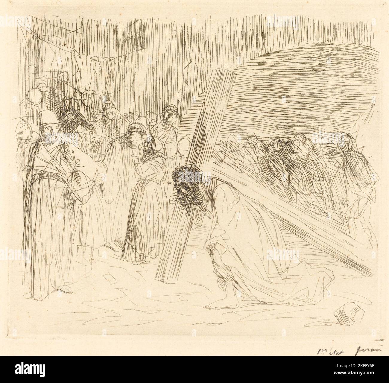 Christ Carrying the Cross (fifth plate), c. 1910 Stock Photo - Alamy