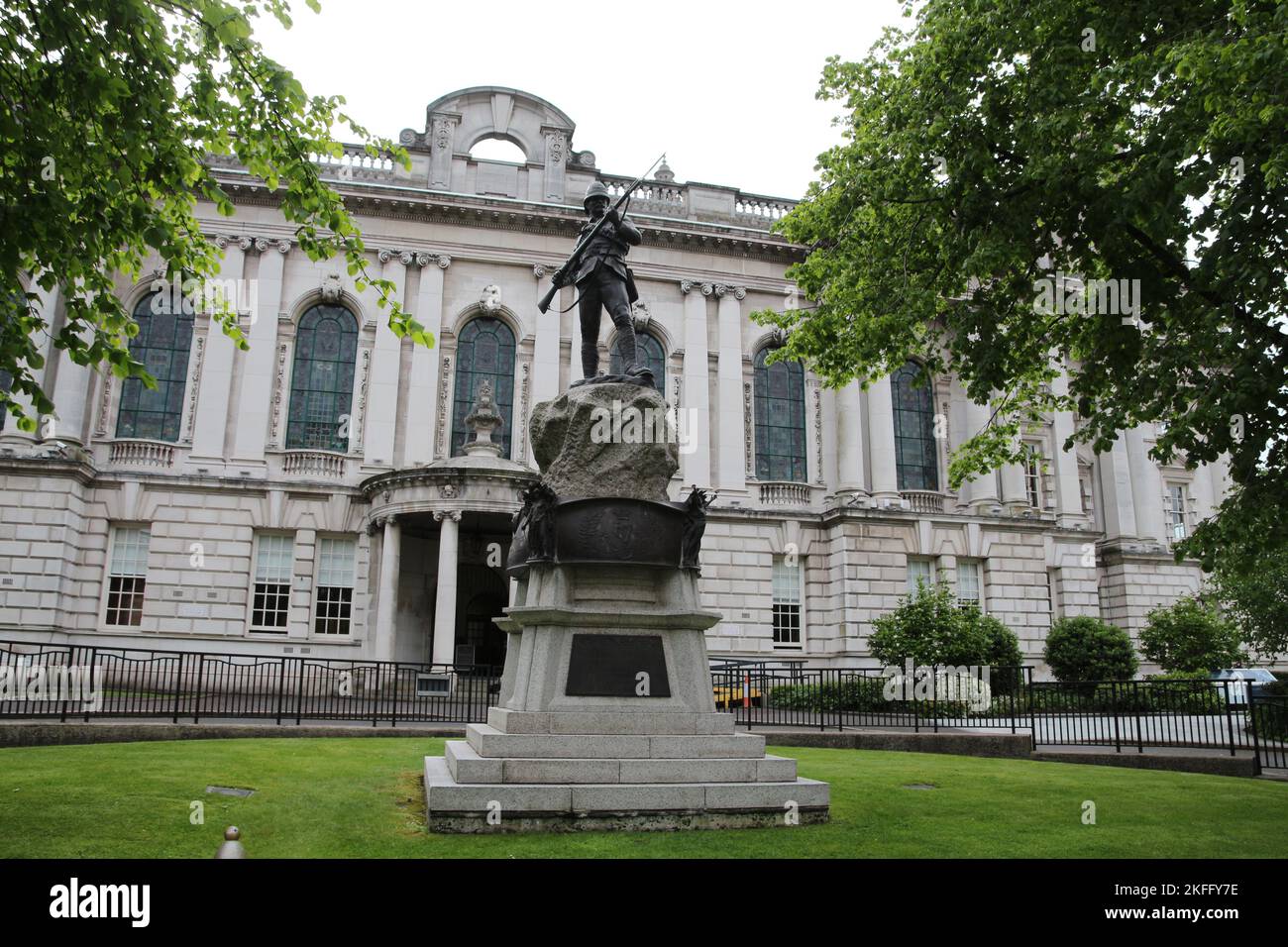 Belfast City Hall in Northern Ireland in the foreground the Irish ...