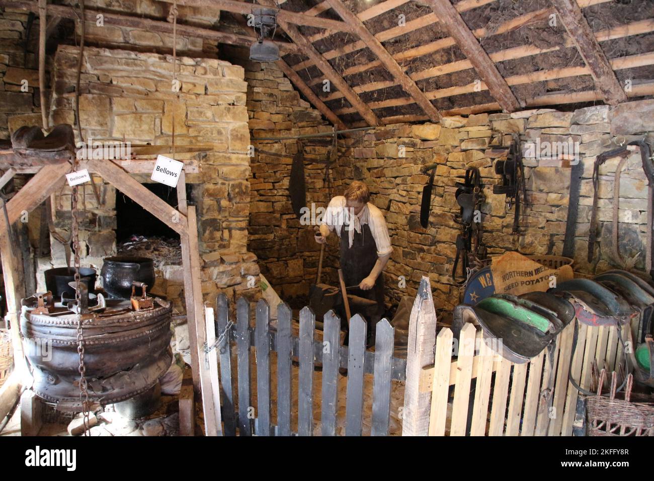 Old forge at Kerry Bog Village Museum, Ireland Stock Photo - Alamy