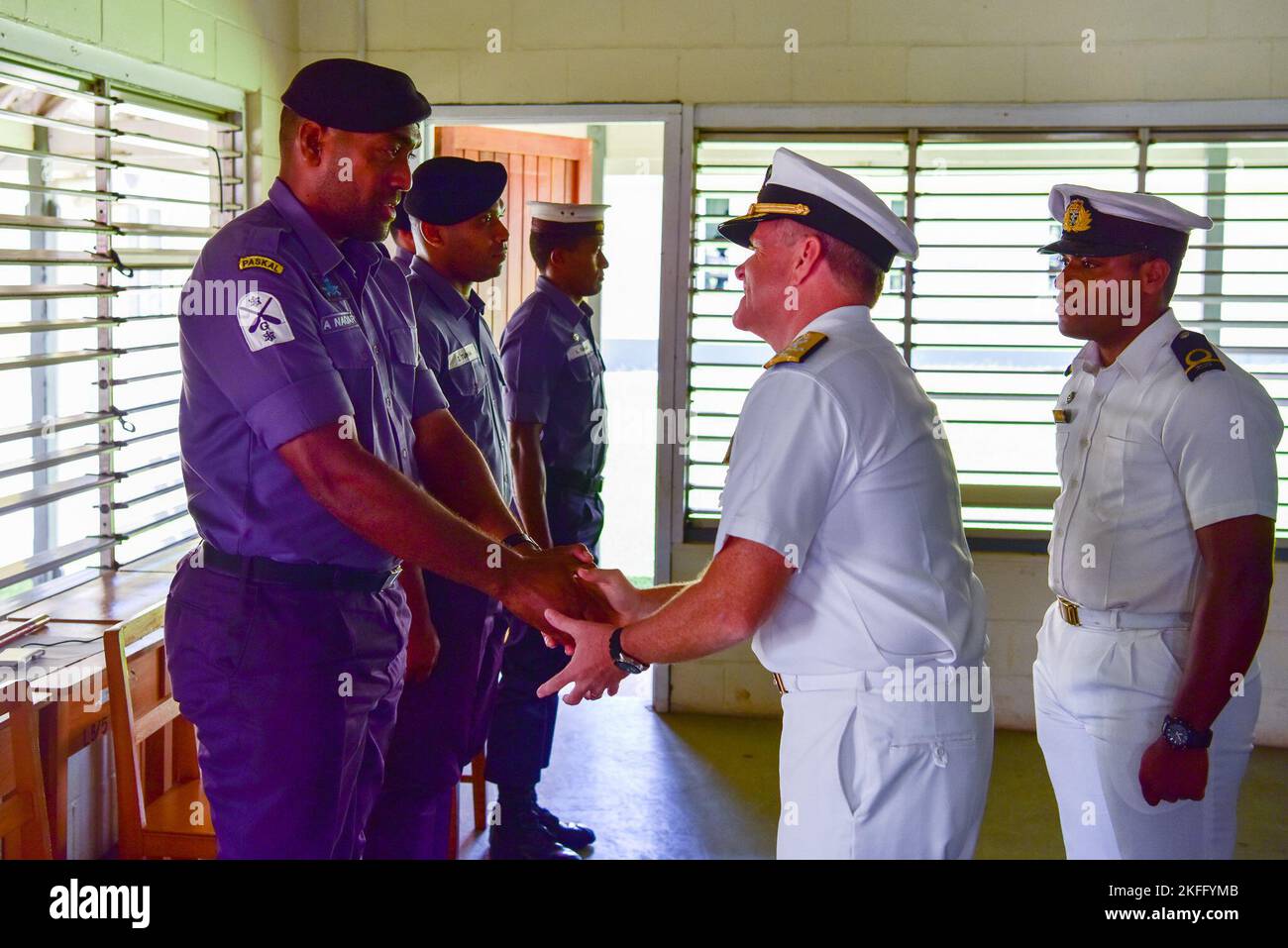 SUVA, Fiji (Sept. 15, 2022) Adm. Samuel Paparo, commander, U.S. Pacific Fleet, visits and speaks ...