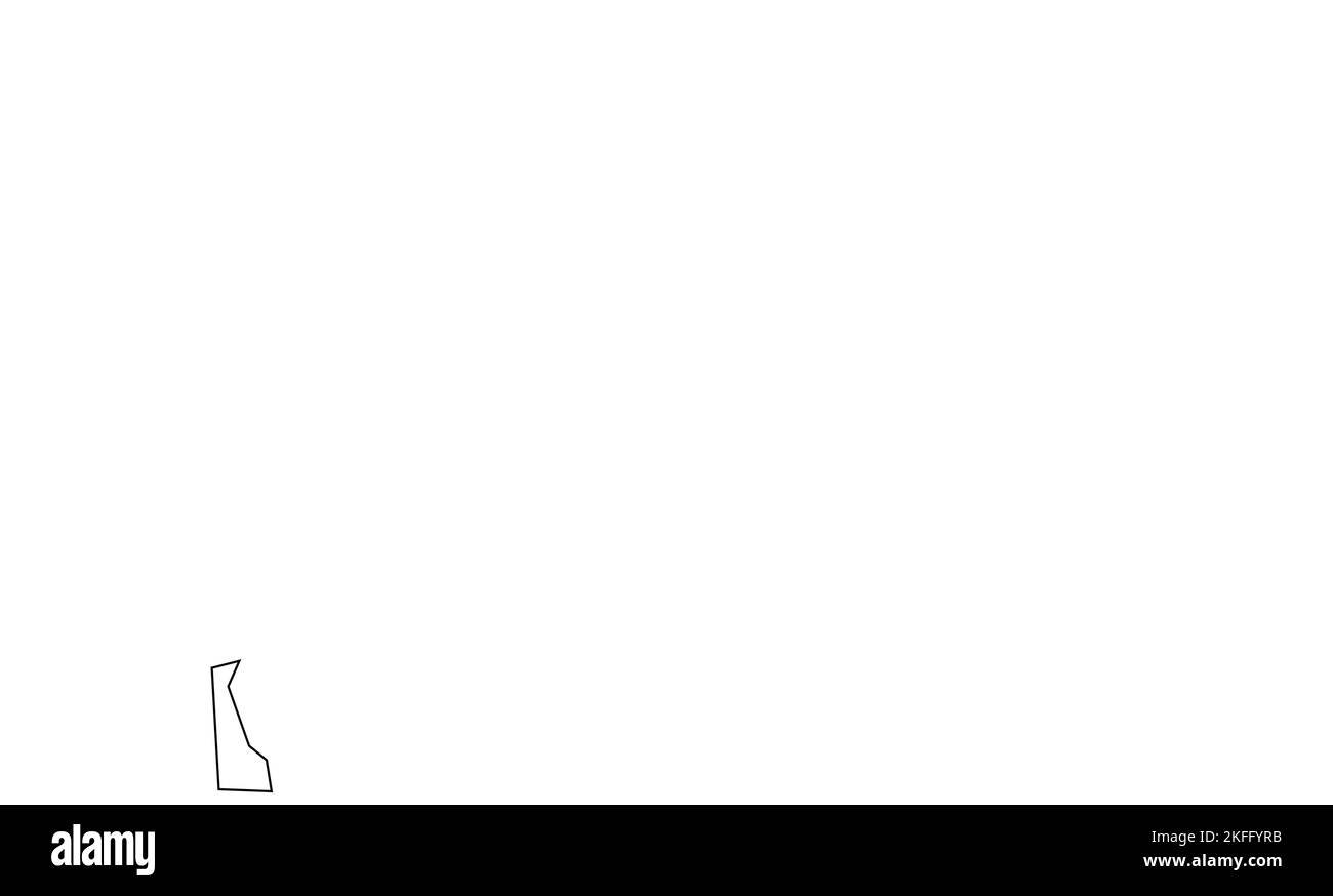 Delaware state of United States of America, USA. Simplified thick black ...