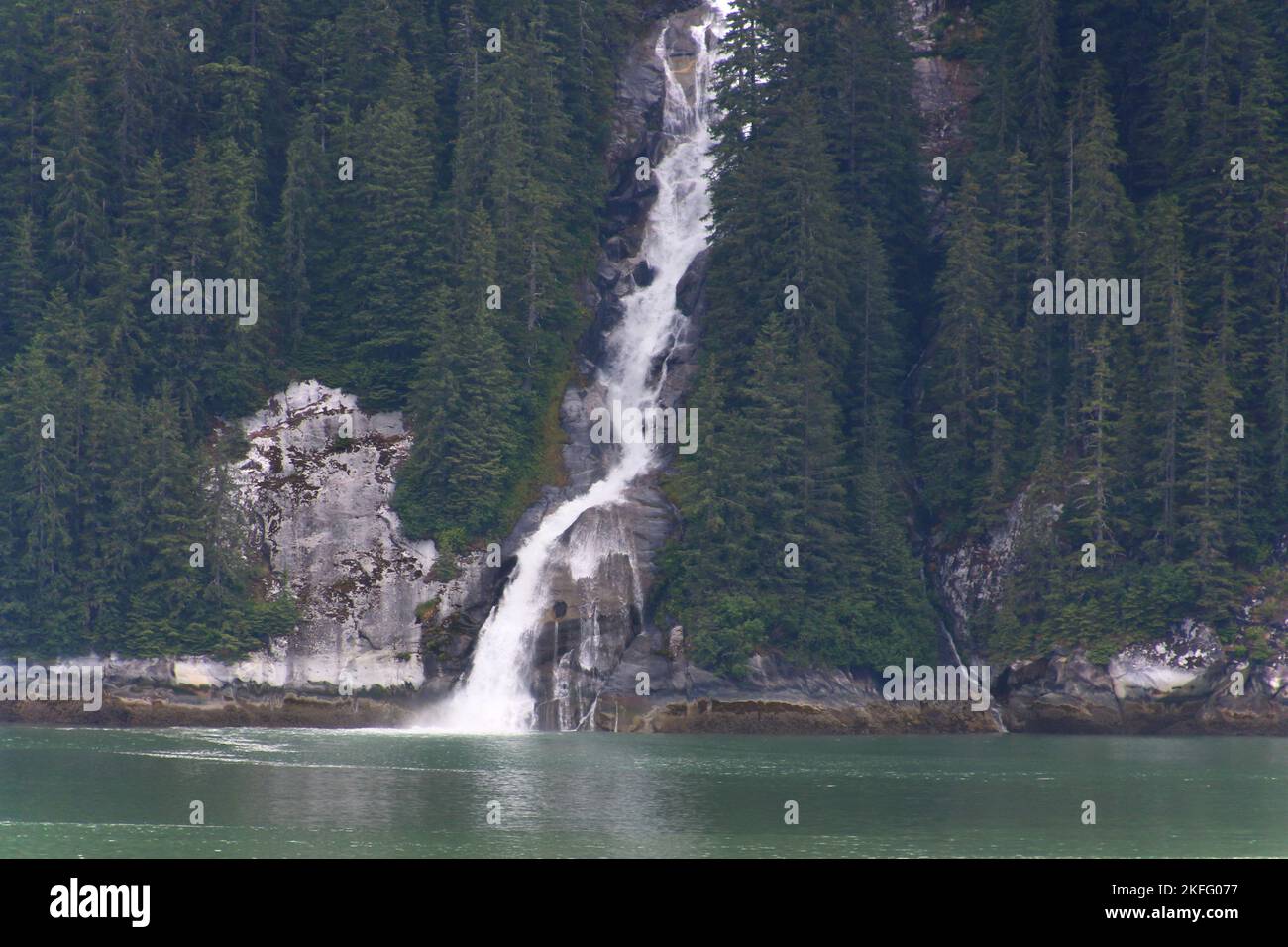 Alaska, waterfall in the Stephens Passage, United States Stock Photo ...