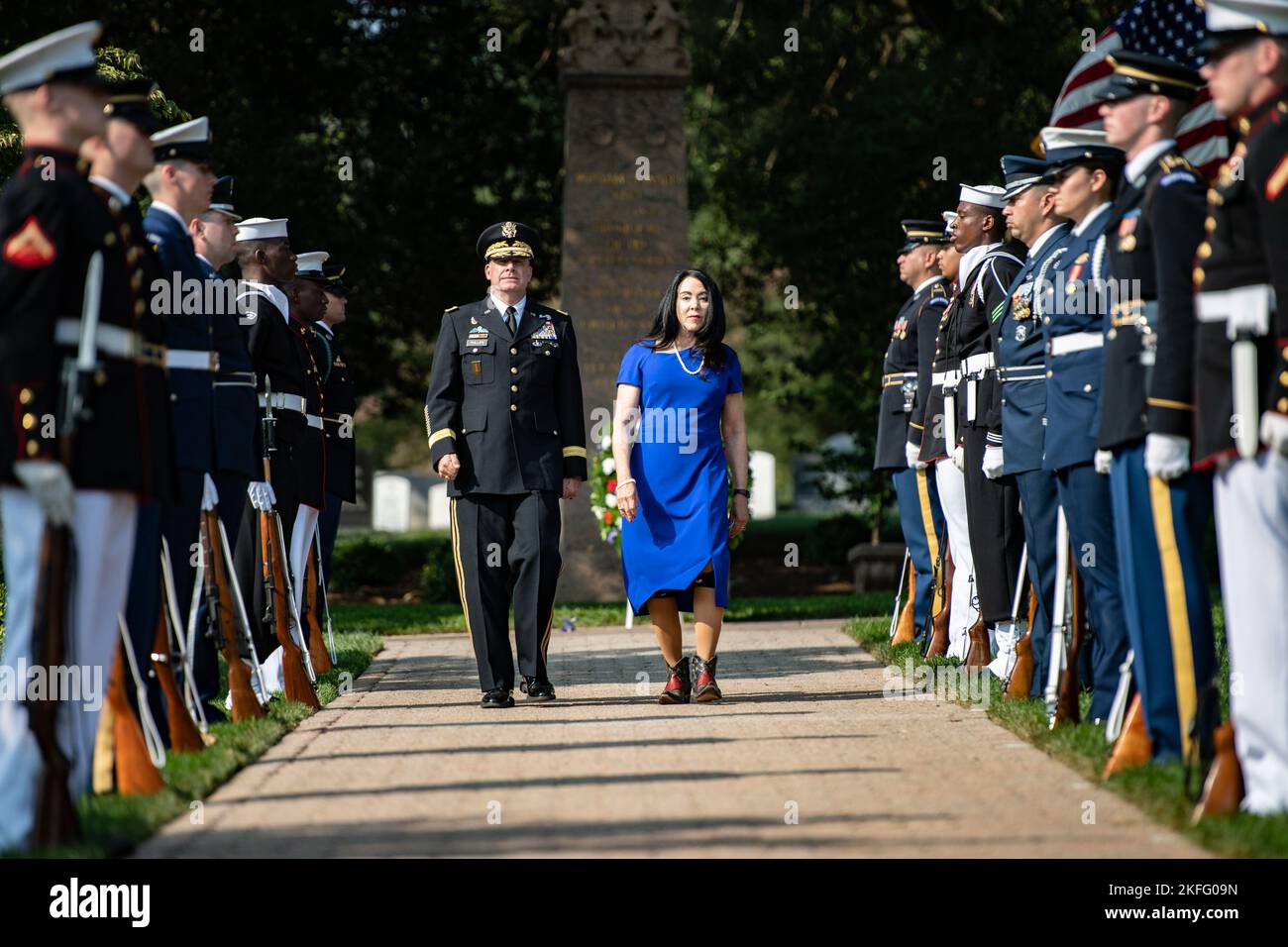 Karen Durham-Aguilera (right), executive director, Army National ...