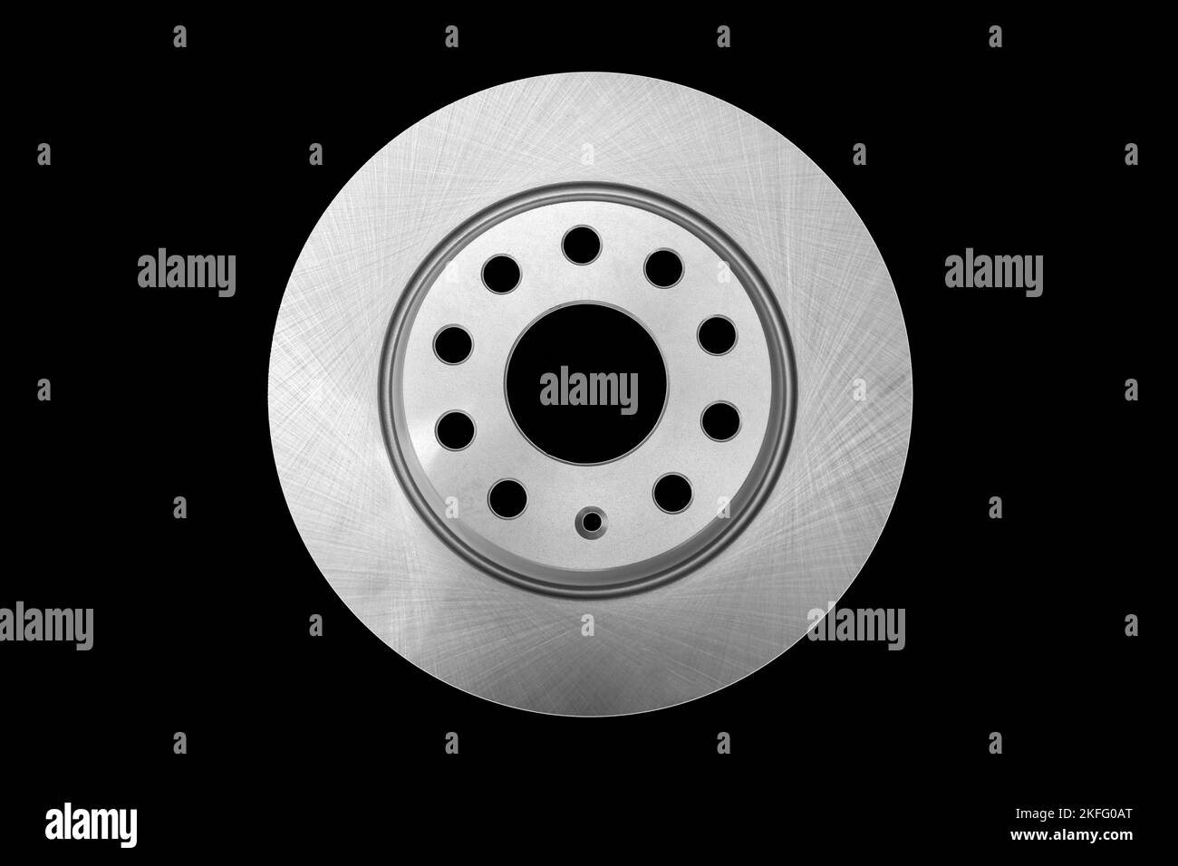 Car brake disc isolated on black background. Auto spare parts ...