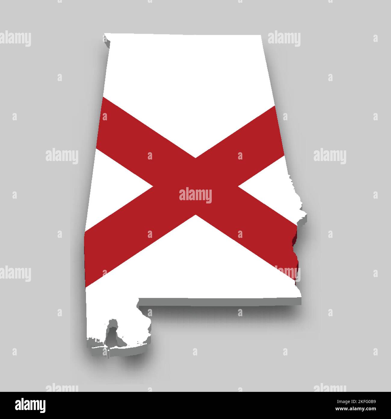 3d isometric Map of Alabama is a state of United States with national ...