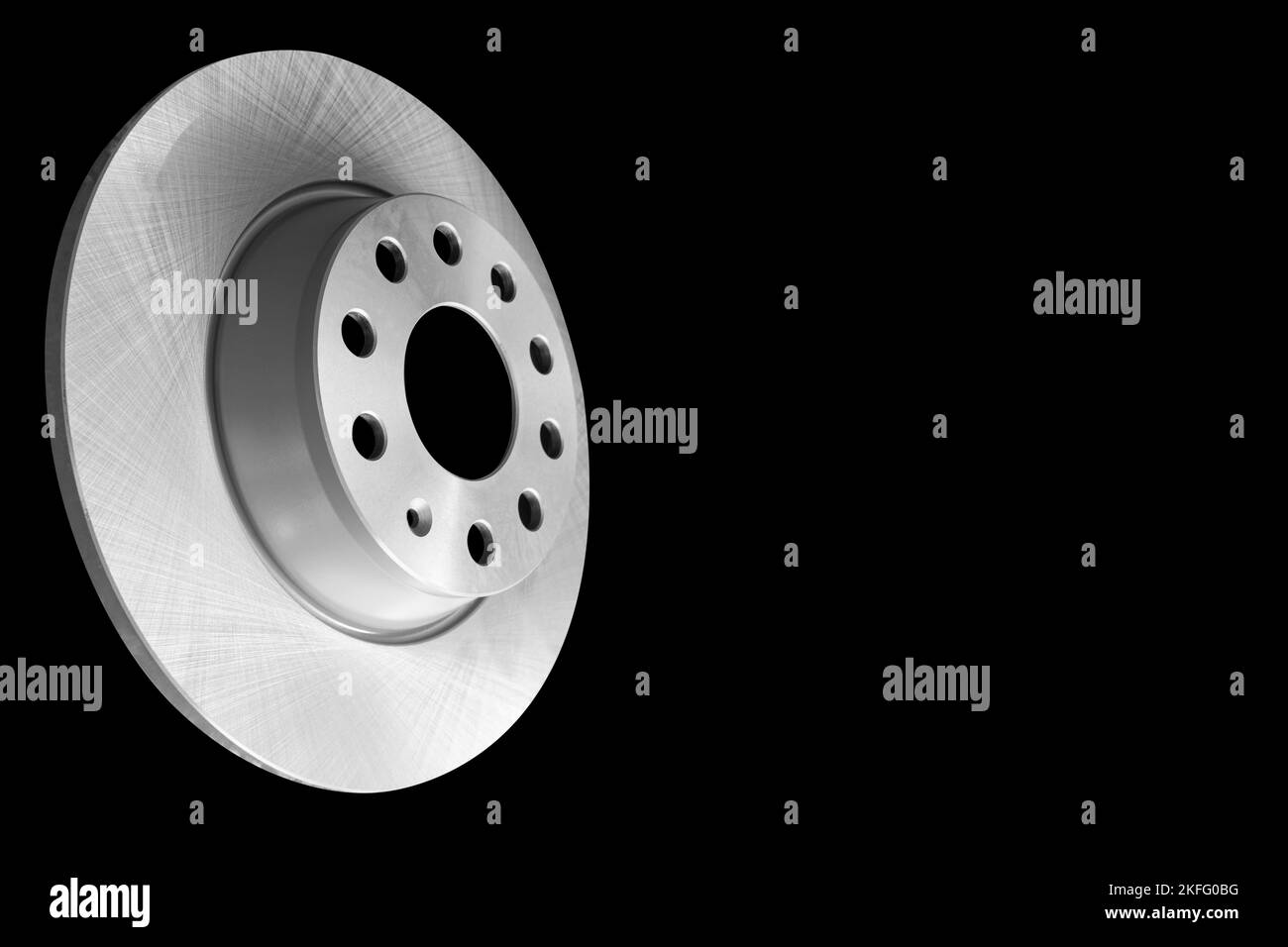 Car brake disc isolated on black background. Auto spare parts ...