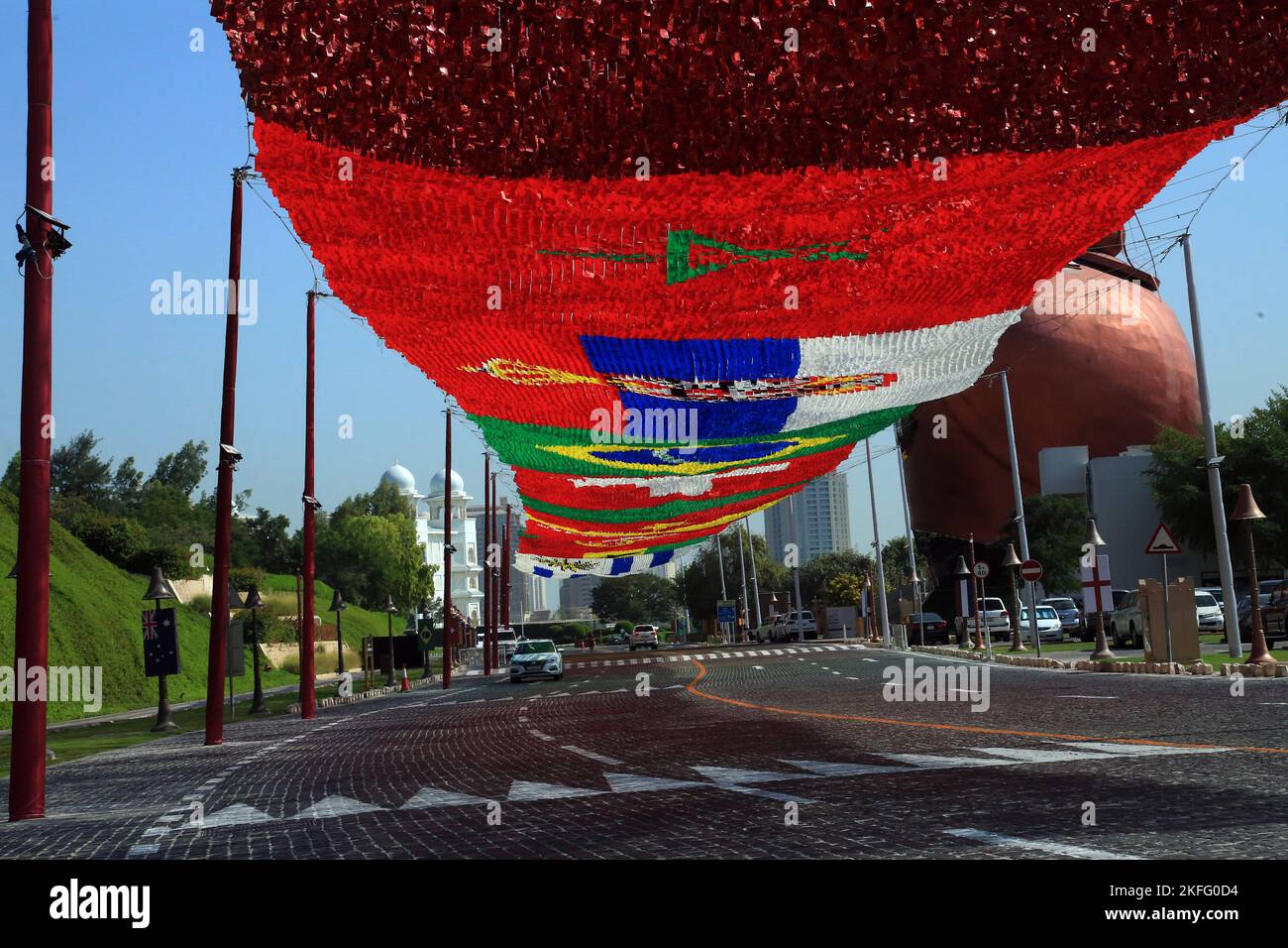 Non Exclusive: November 16, 2022 in Doha, Qatar: A canopy of giant ...