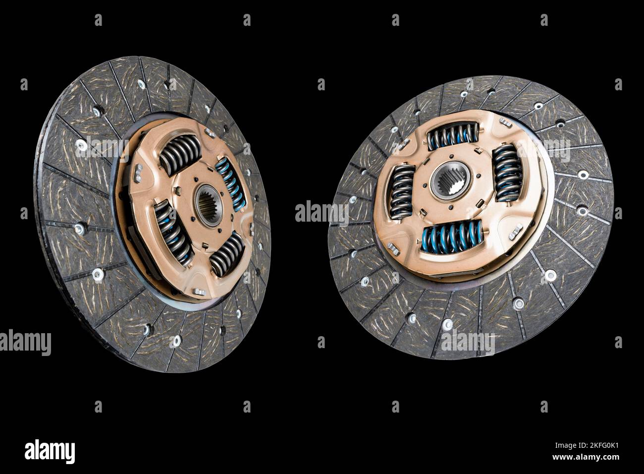 Car repair kit clutch manual gearbox isolated on a black background ...