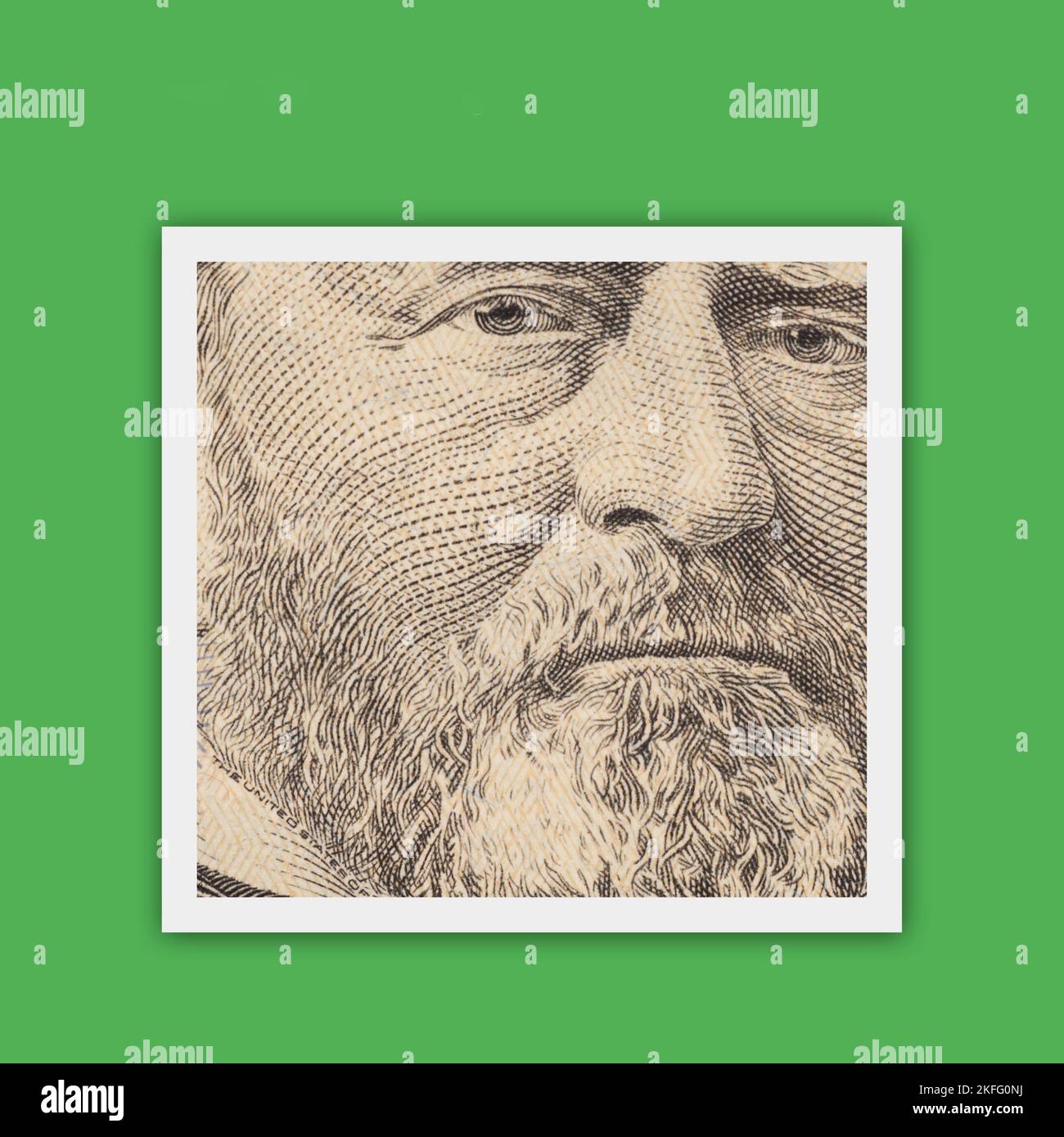 Banner with Portrait of U.S. president Ulysses S. Grant Stock Photo - Alamy