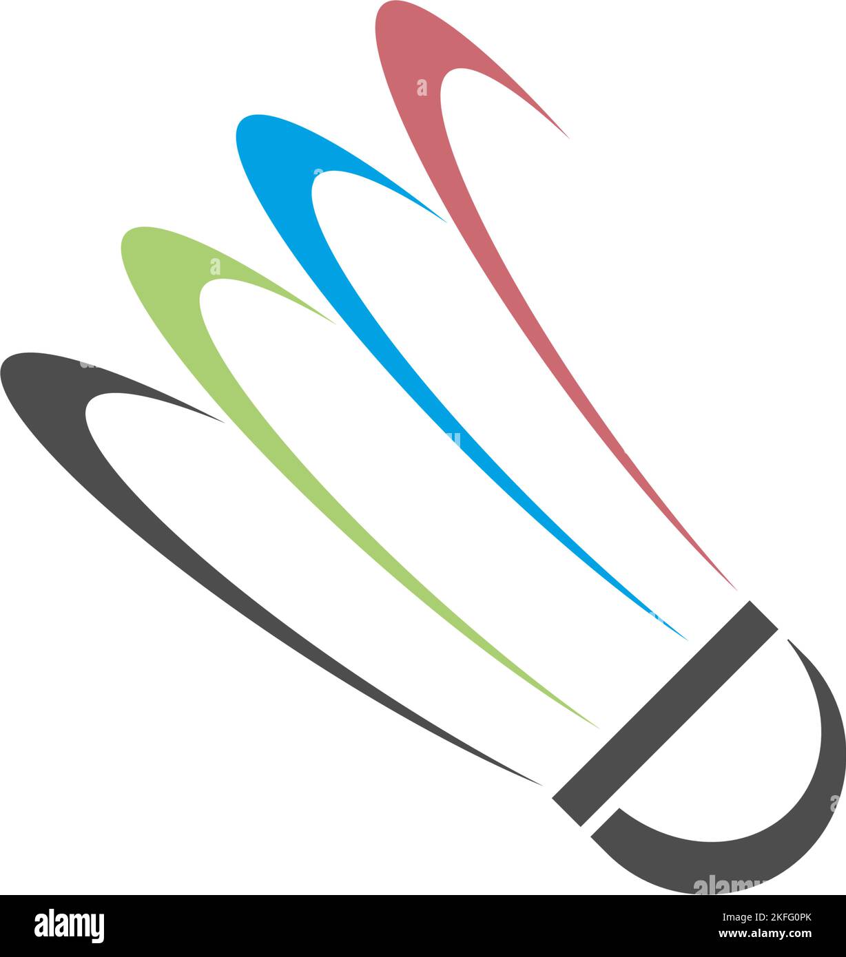 A colorful shuttlecock isolated on the white background. Badminton game ...