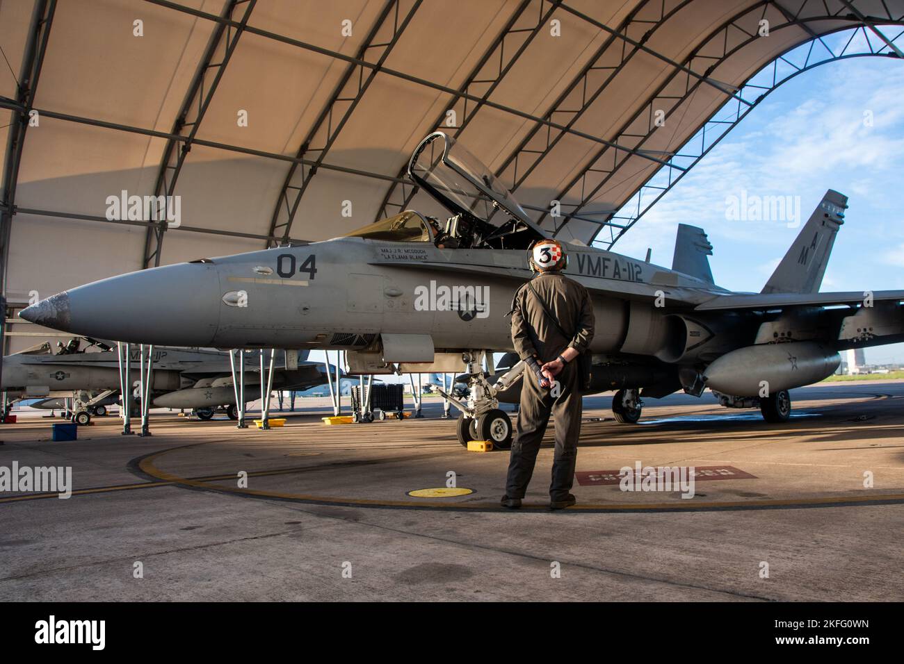 Marines attached to Marine Fighter Attack Squadron (VMFA) 112, Marine ...