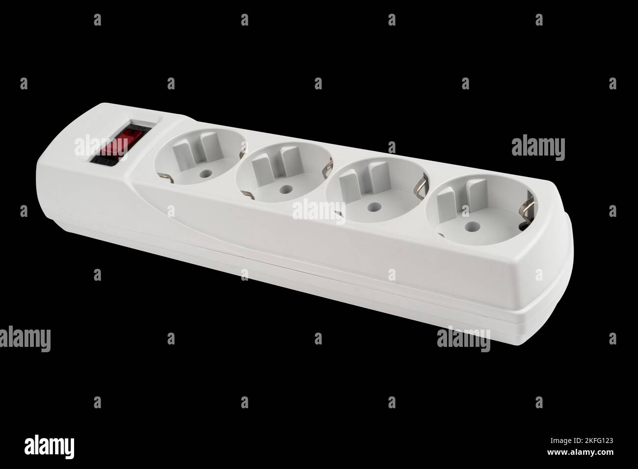 Electric extender isolated. The surge protector isolated on black ...