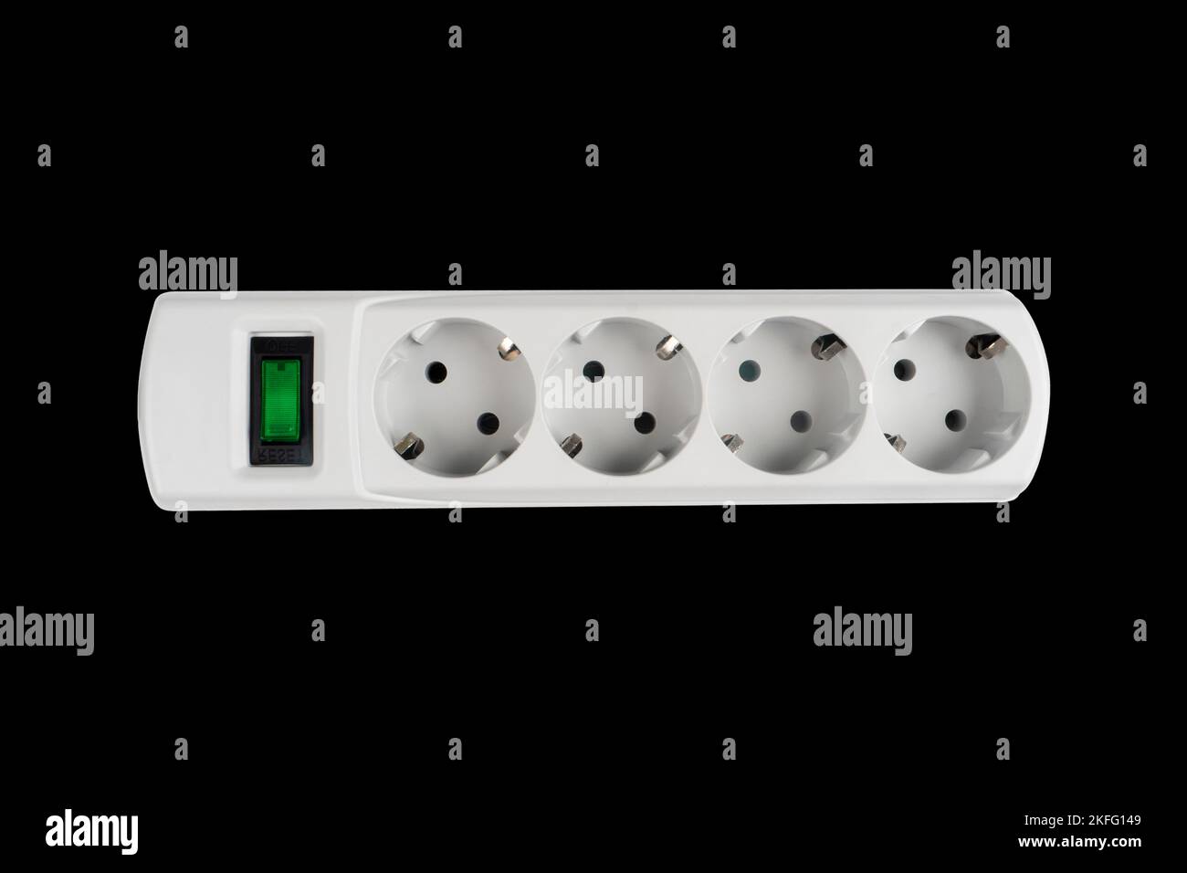 Electric extender isolated. The surge protector isolated on black ...