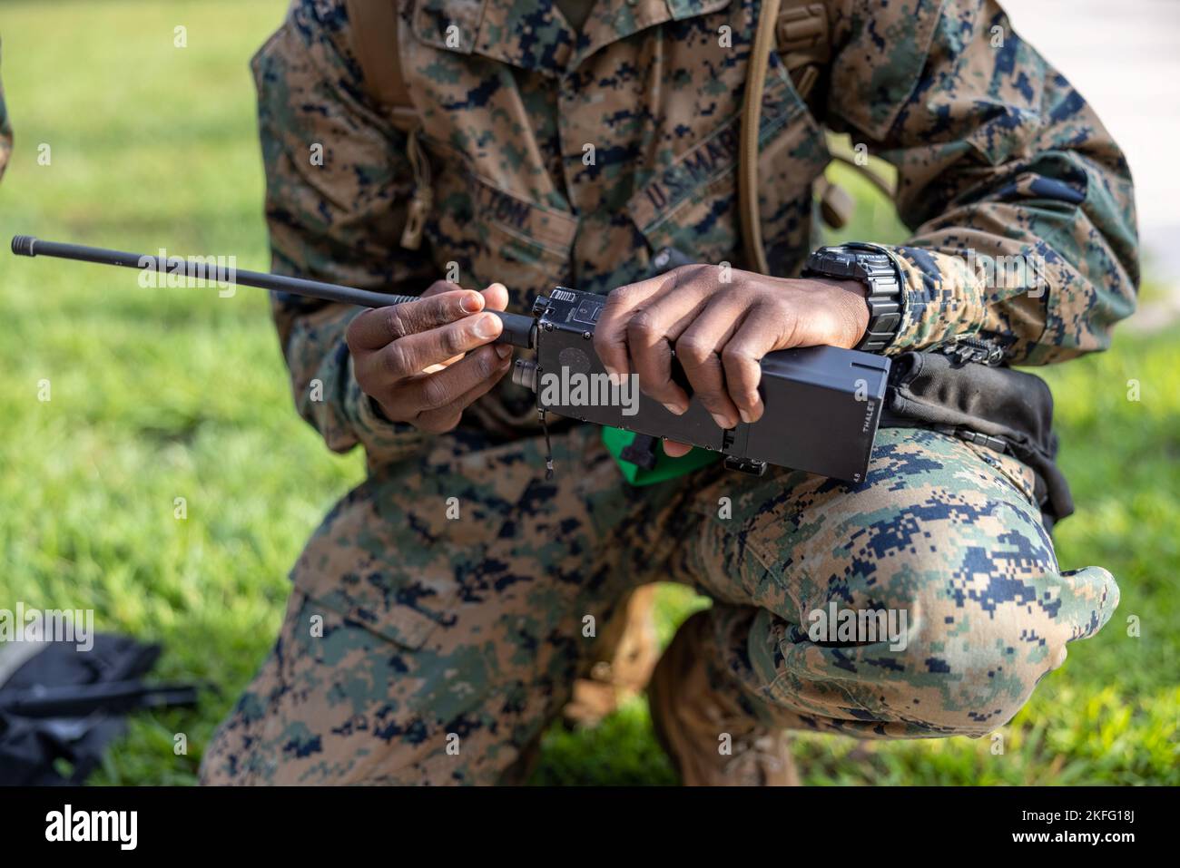 U.S. Marine Corps Pfc. Robert Hutton, an embarkation specialist with ...