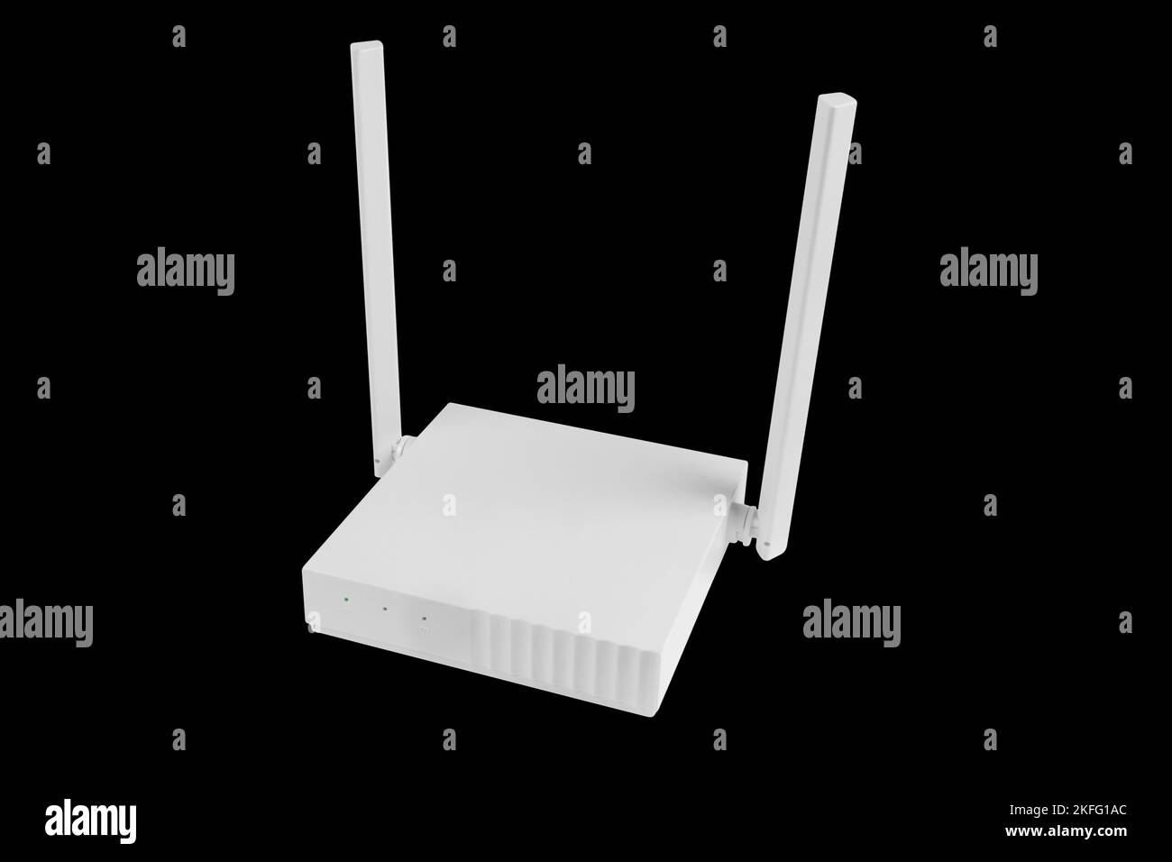 Wireless Wi-Fi router isolated on black background. wifi technology ...