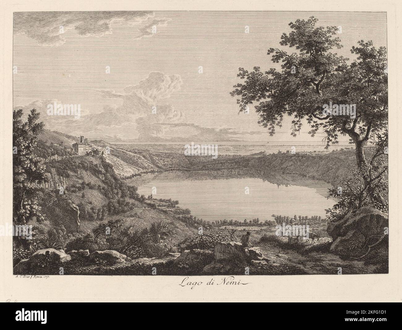 Lago di Nemi (Lake Nemi), 1792 Stock Photo - Alamy
