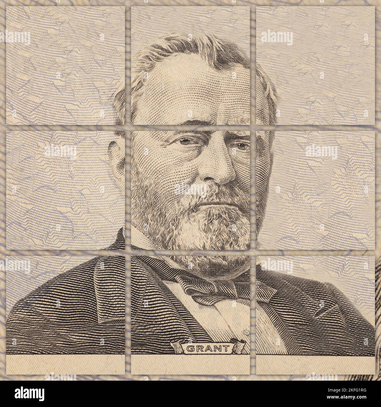 Banner with Portrait of U.S. president Ulysses S. Grant Stock Photo - Alamy