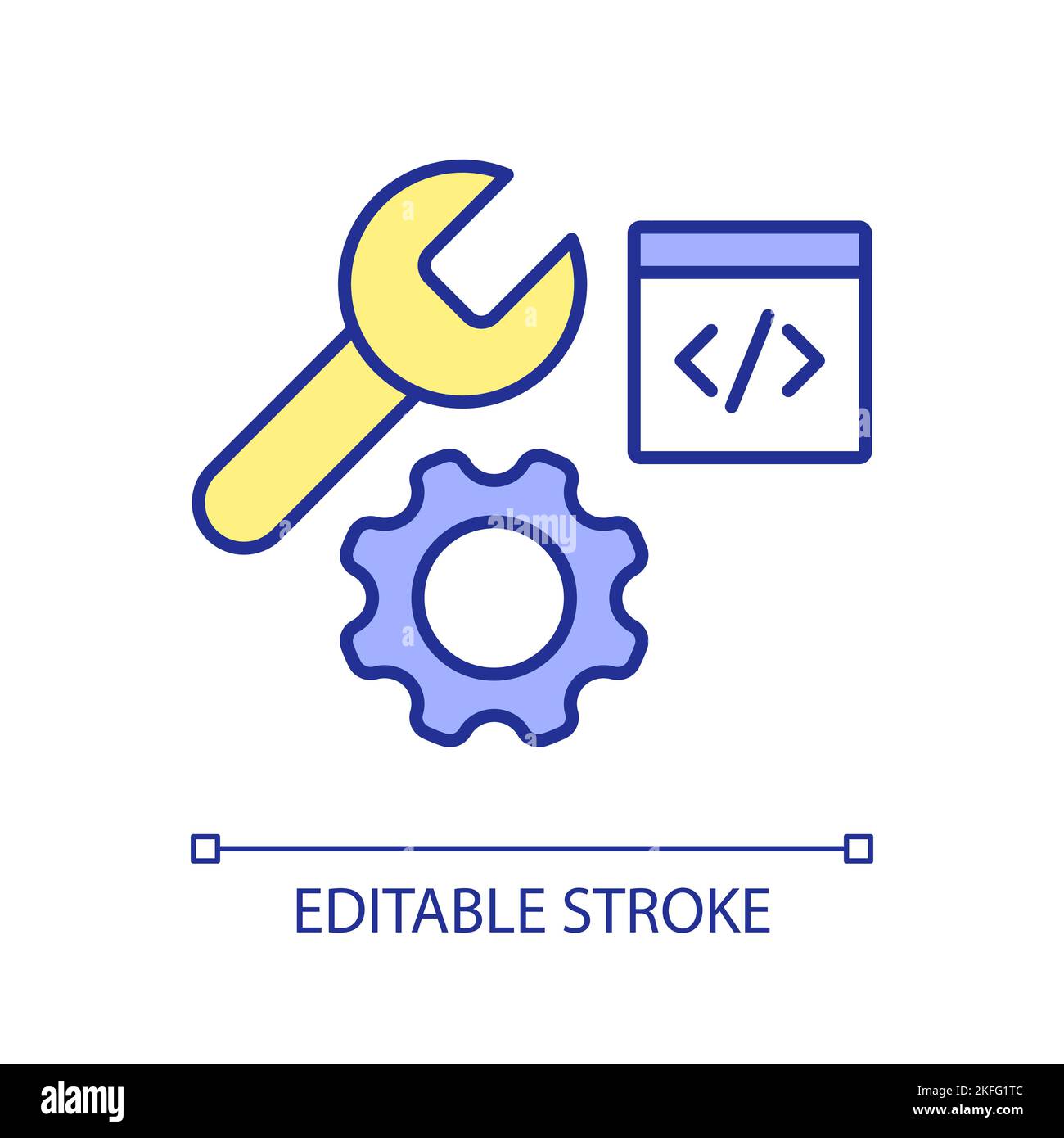 Gear development tools RGB color icon Stock Vector Image & Art - Alamy