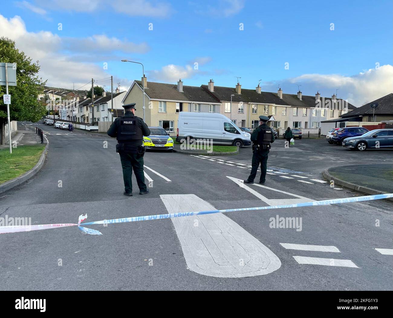 Officers from the PSNI at the scene, following the attempted murder of ...