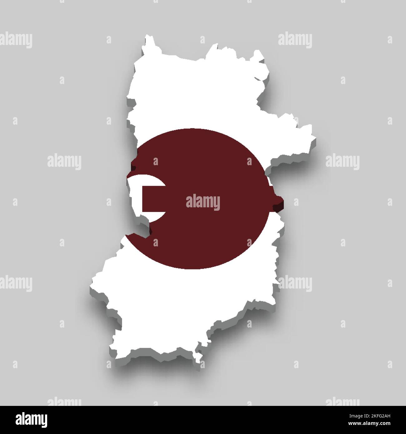 3d isometric Map of Nara is a prefecture of Japan with national flag ...