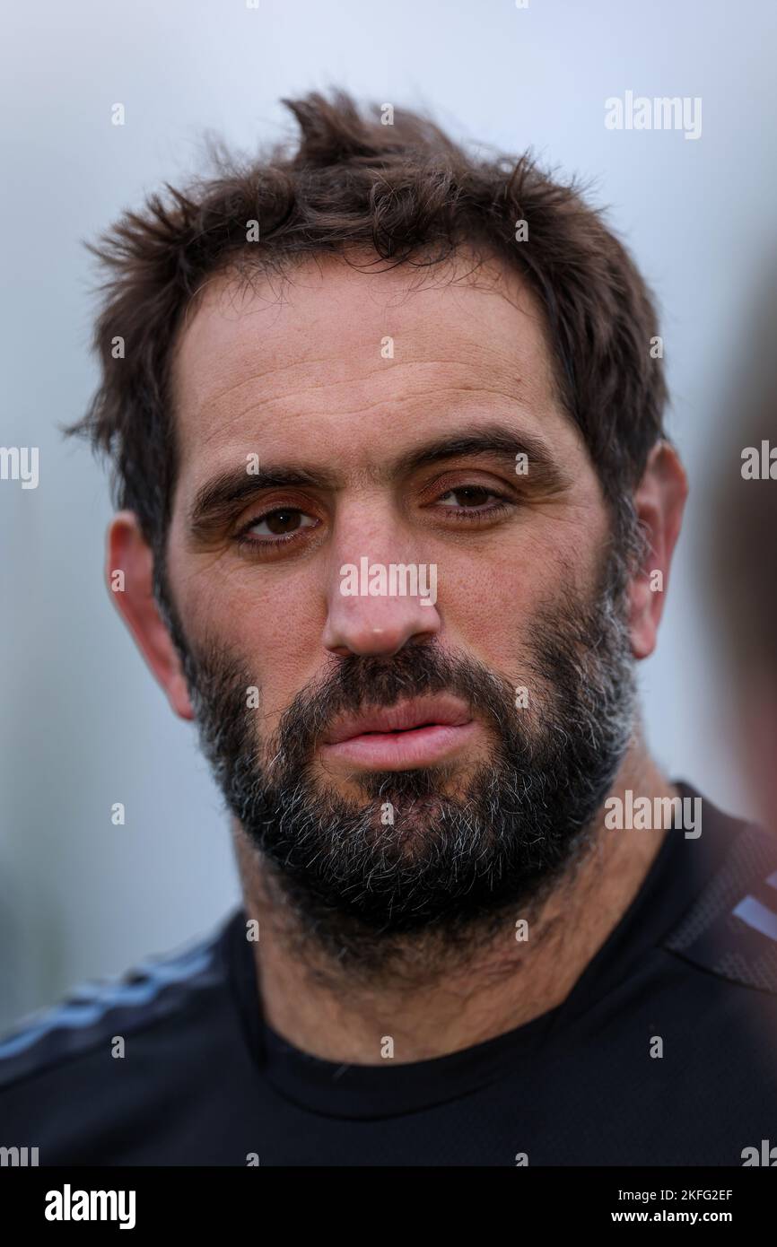 New Zealand captain Sam Whitelock during a training session at The ...
