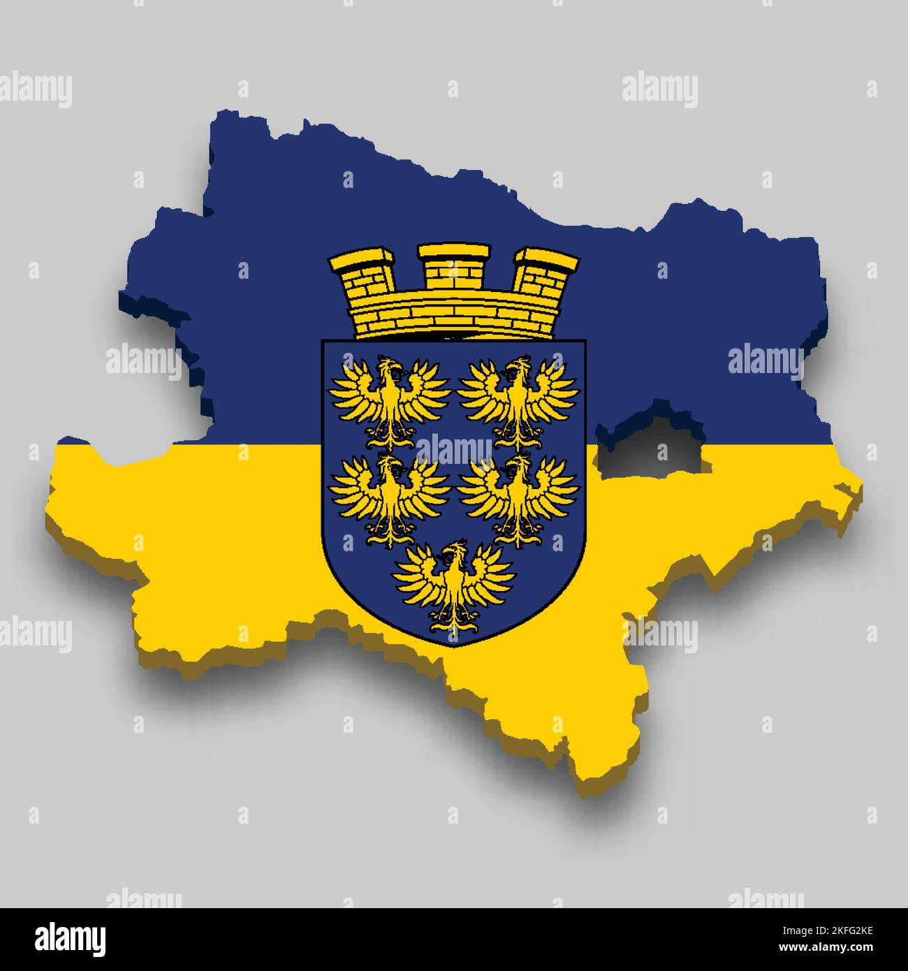 3d isometric Map of Lower Austria is a region of Austria with national ...
