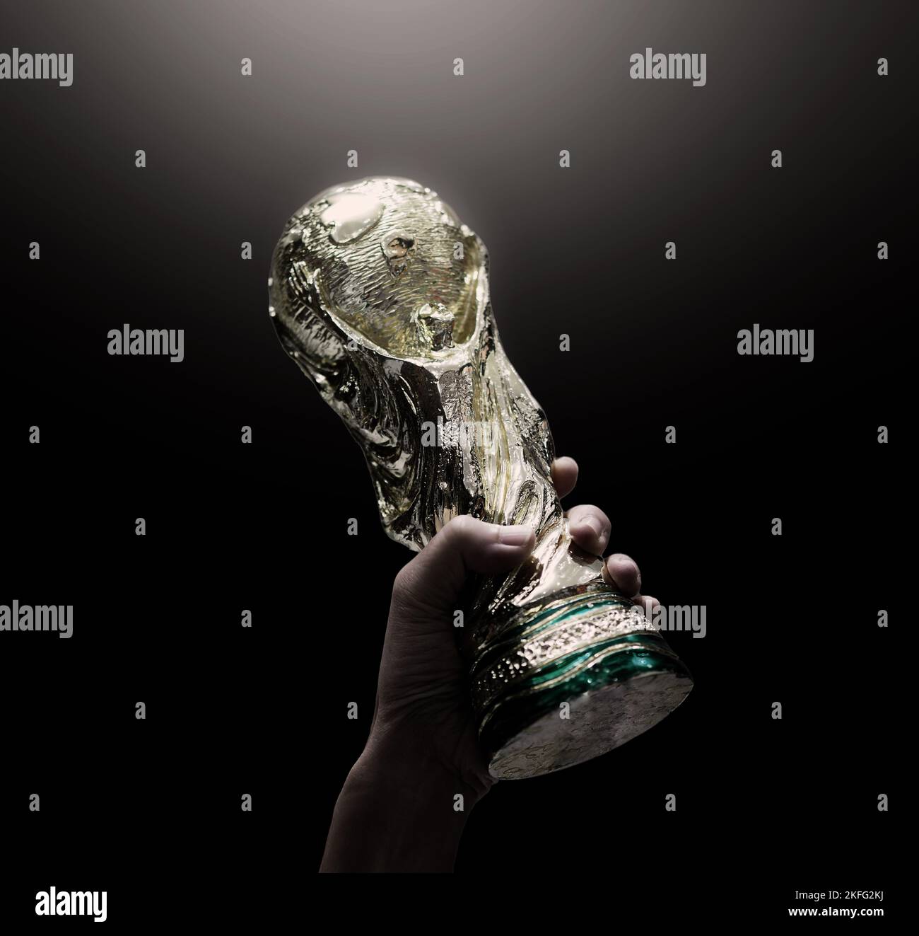 Bangkok Thailand. July 15 2018. Mock Up of the FIFA World Cup Trophy in ...