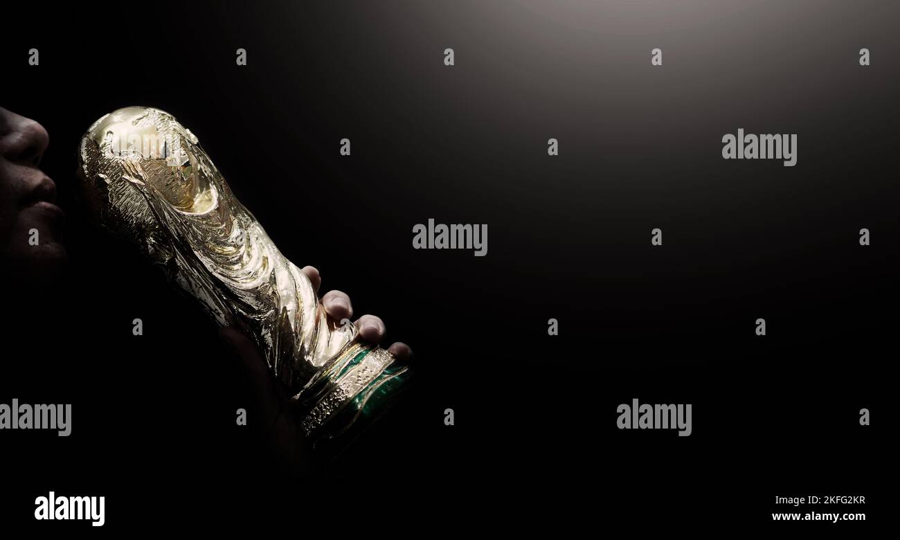 Bangkok Thailand. July 15 2018. Mock Up of the FIFA World Cup Trophy in ...