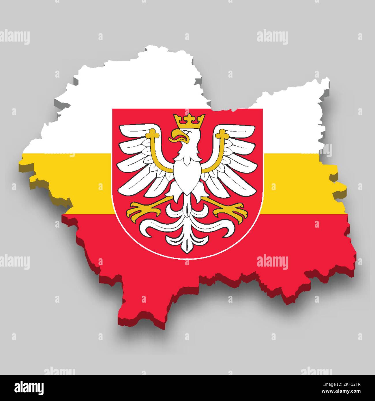 3d isometric Map of Lesser Poland is a region of Poland with national ...