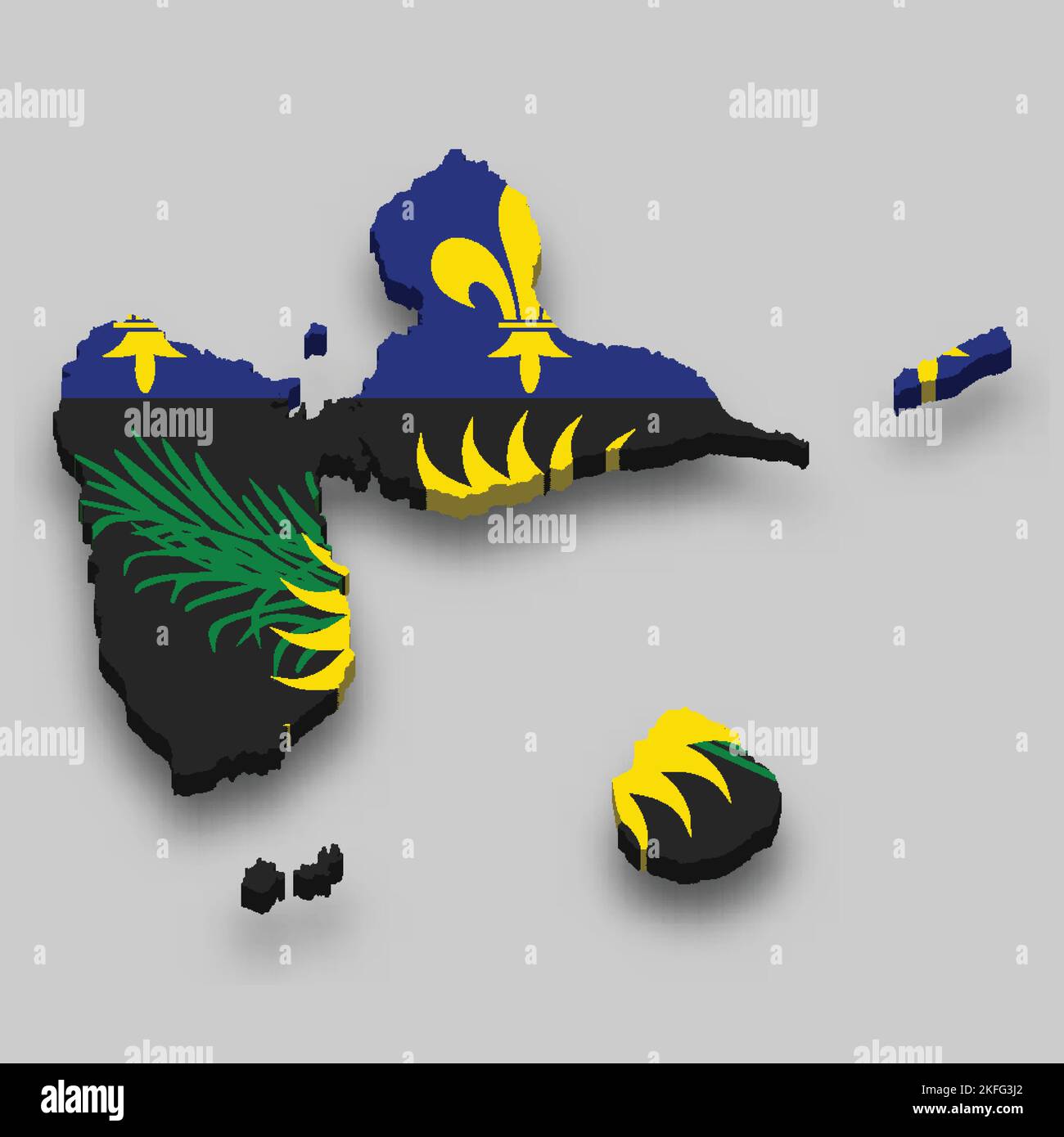 Isometric 3d guadeloupe map hi-res stock photography and images - Alamy