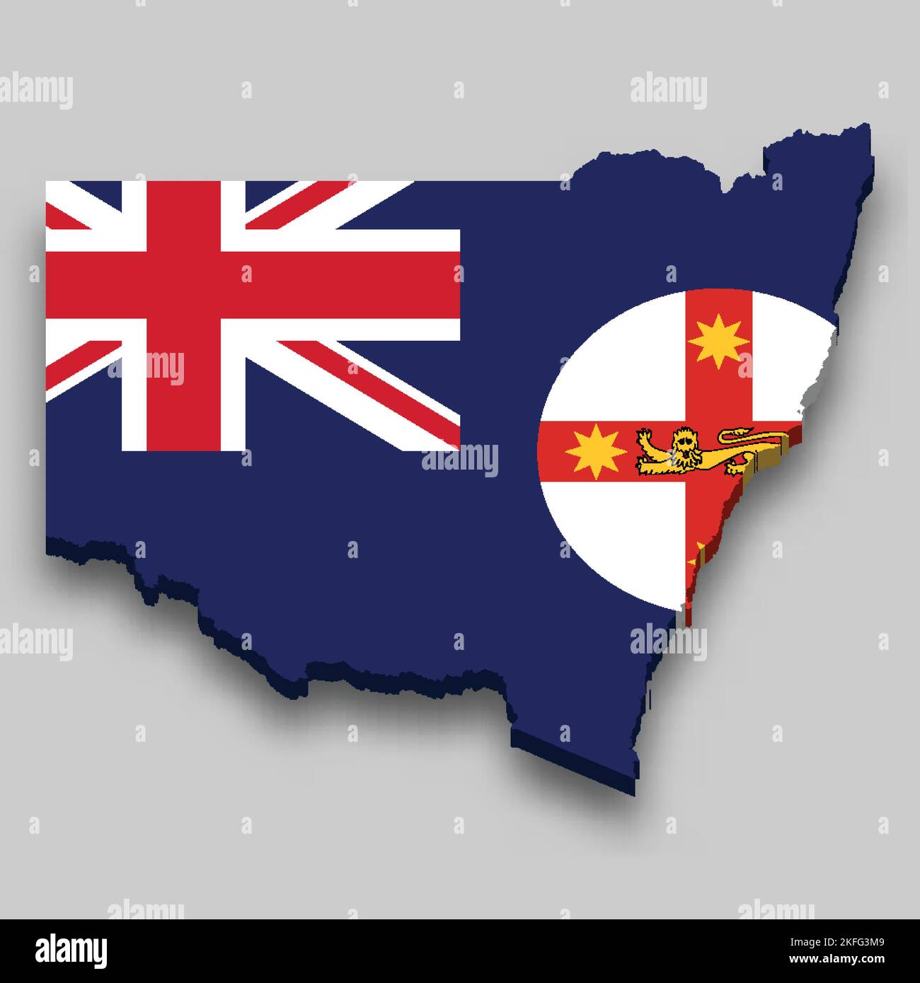 3d isometric Map of New South Wales is a state of Australia with ...