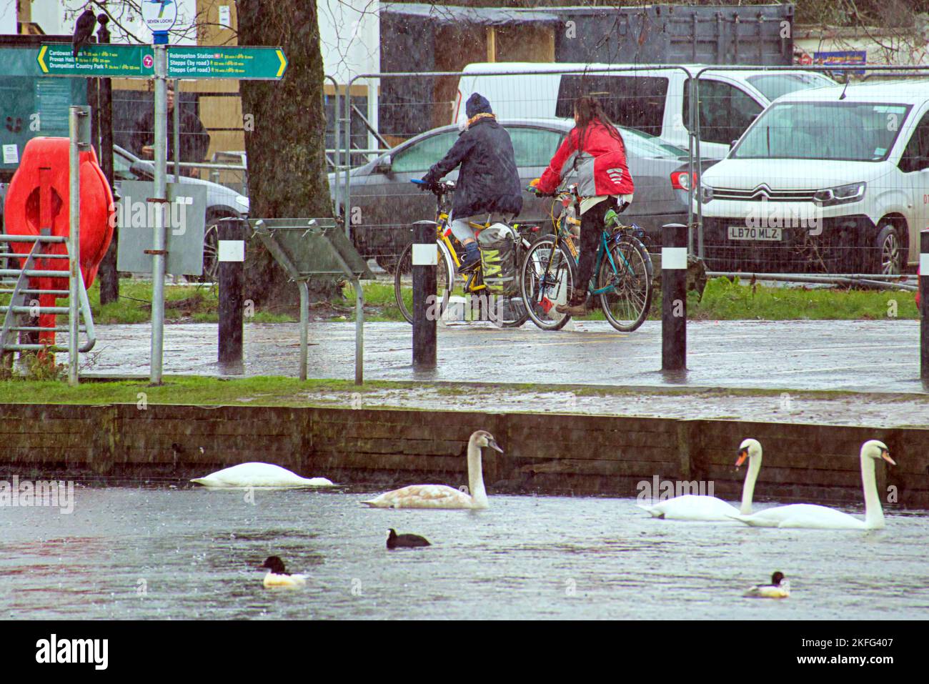 Glasgow, Scotland, UK 18th November, 2022. Hogganfield loch Avian flu ...