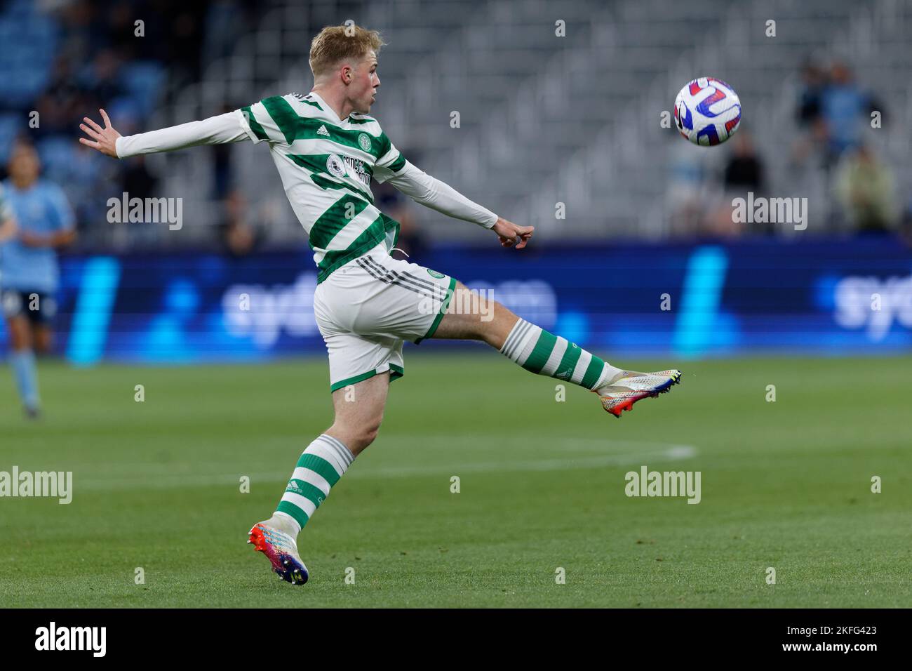 SYDNEY, AUSTRALIA - NOVEMBER 17: Stephen Welsh of Celtic kicks the ball ...