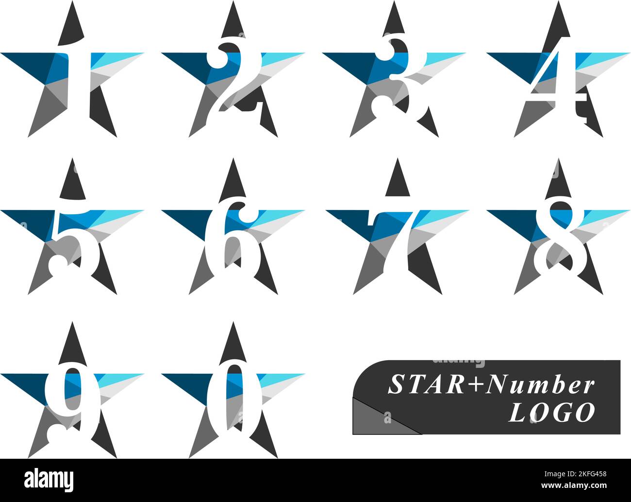vector star logo with number Stock Vector Image & Art - Alamy