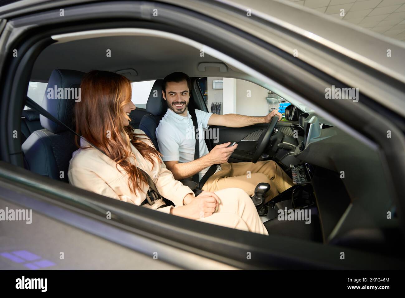 Young couple choosing motor hi-res stock photography and images - Alamy
