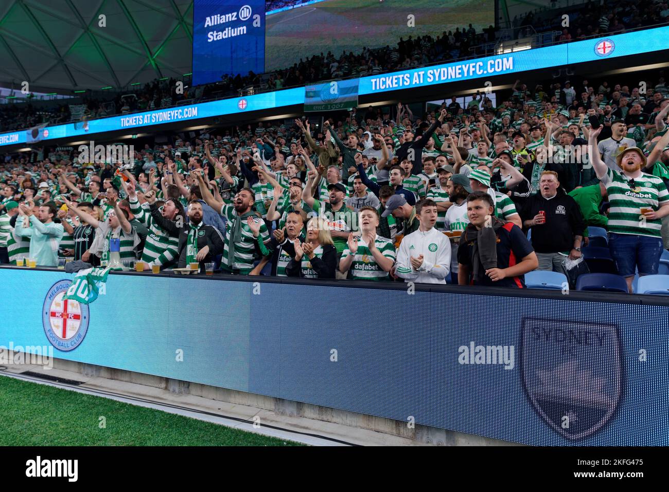 SYDNEY, AUSTRALIA - NOVEMBER 17: Celtic FC fans cheer the Celtic ...