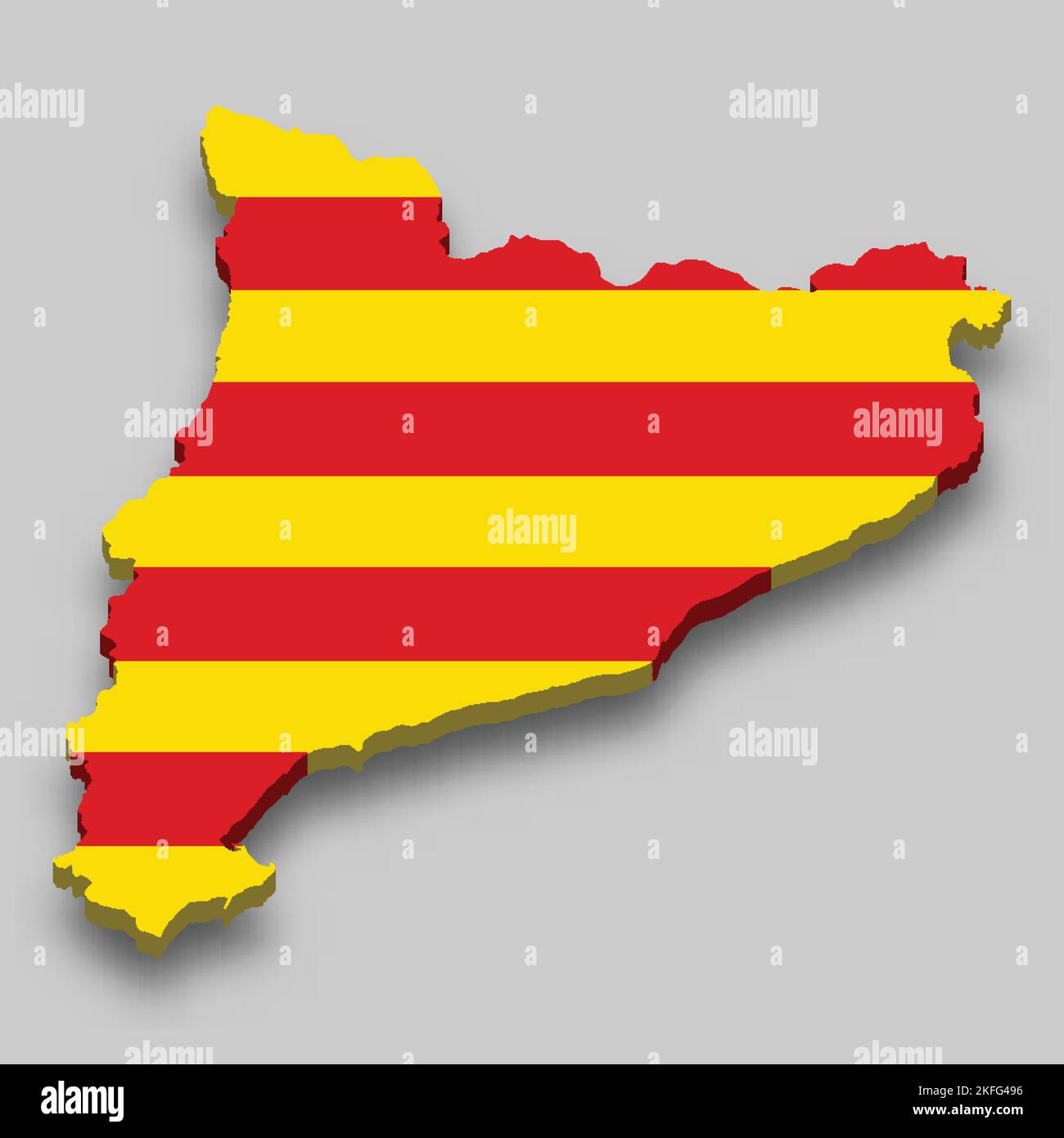 3d isometric Map of Catalonia is a region of Spain with national flag Stock Vector Image & Art ...