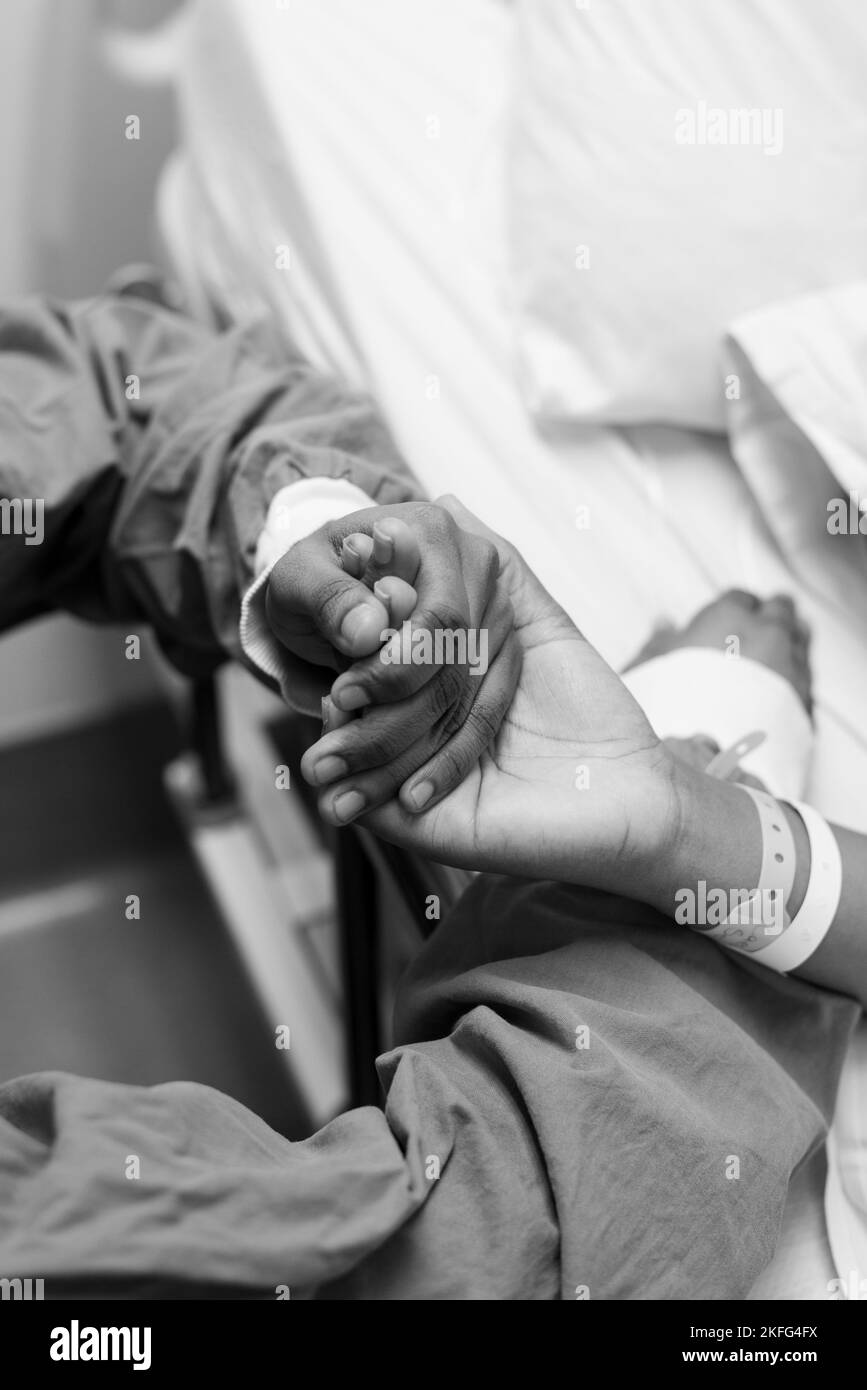Patients hands Black and White Stock Photos & Images - Alamy